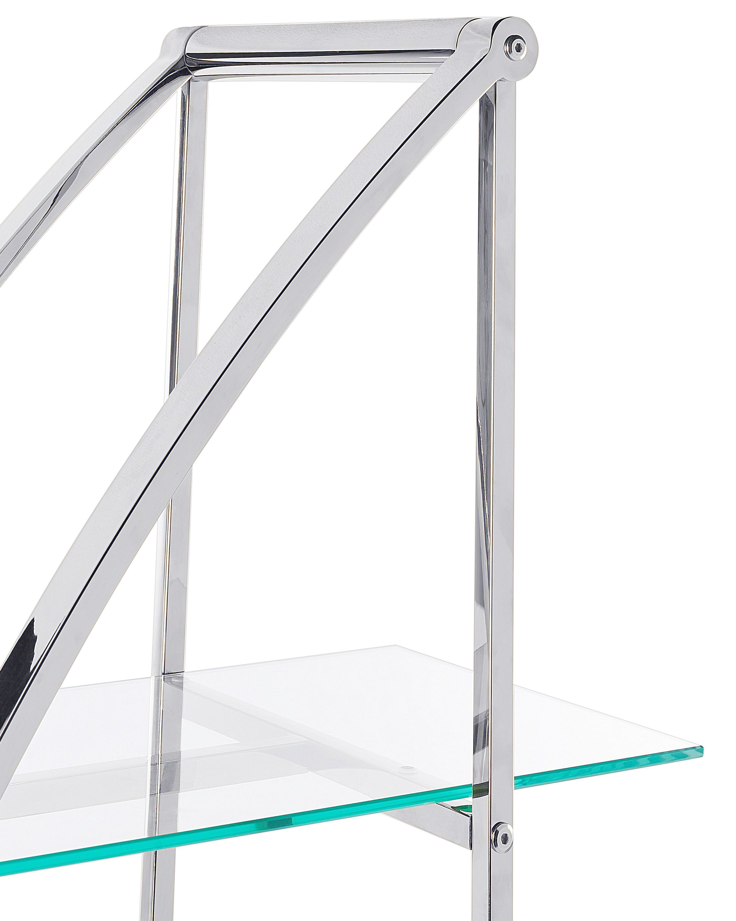 Bokhylla med 4 hyllor HOLLOW Metall 175 cm Silver | Beliani.se