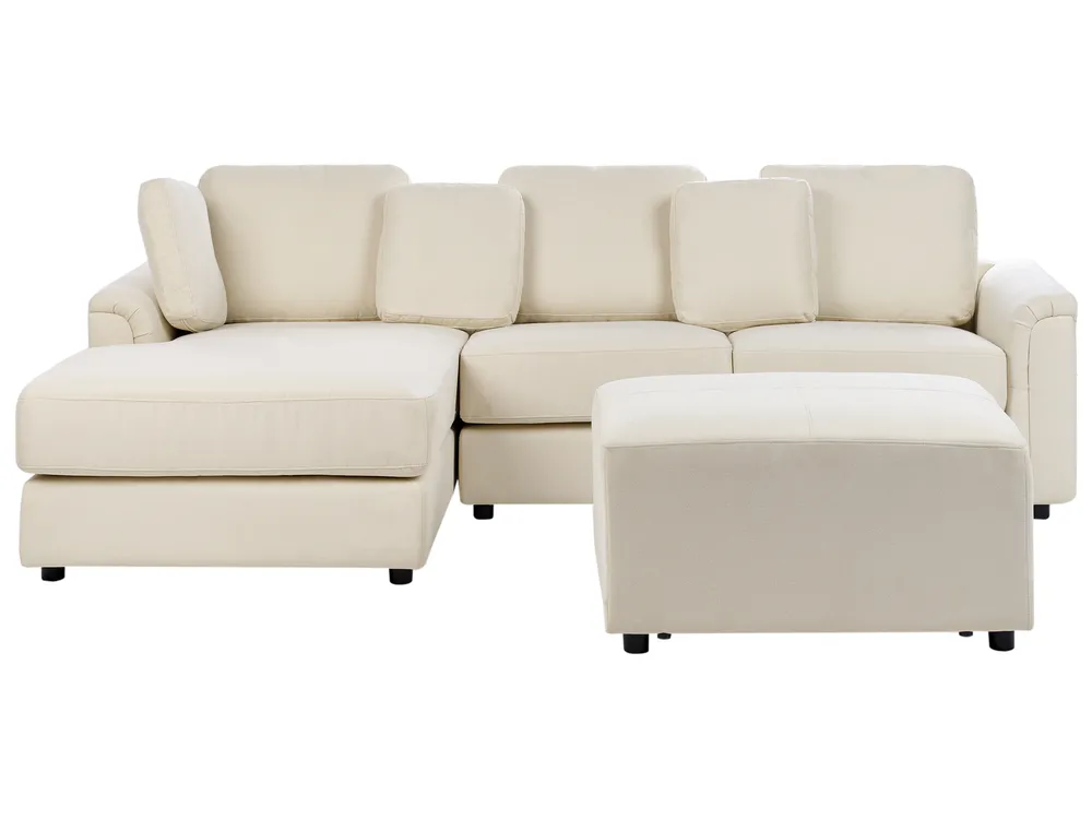 Ottomaan KOHLO Stof Lichtbeige | Beliani.nl