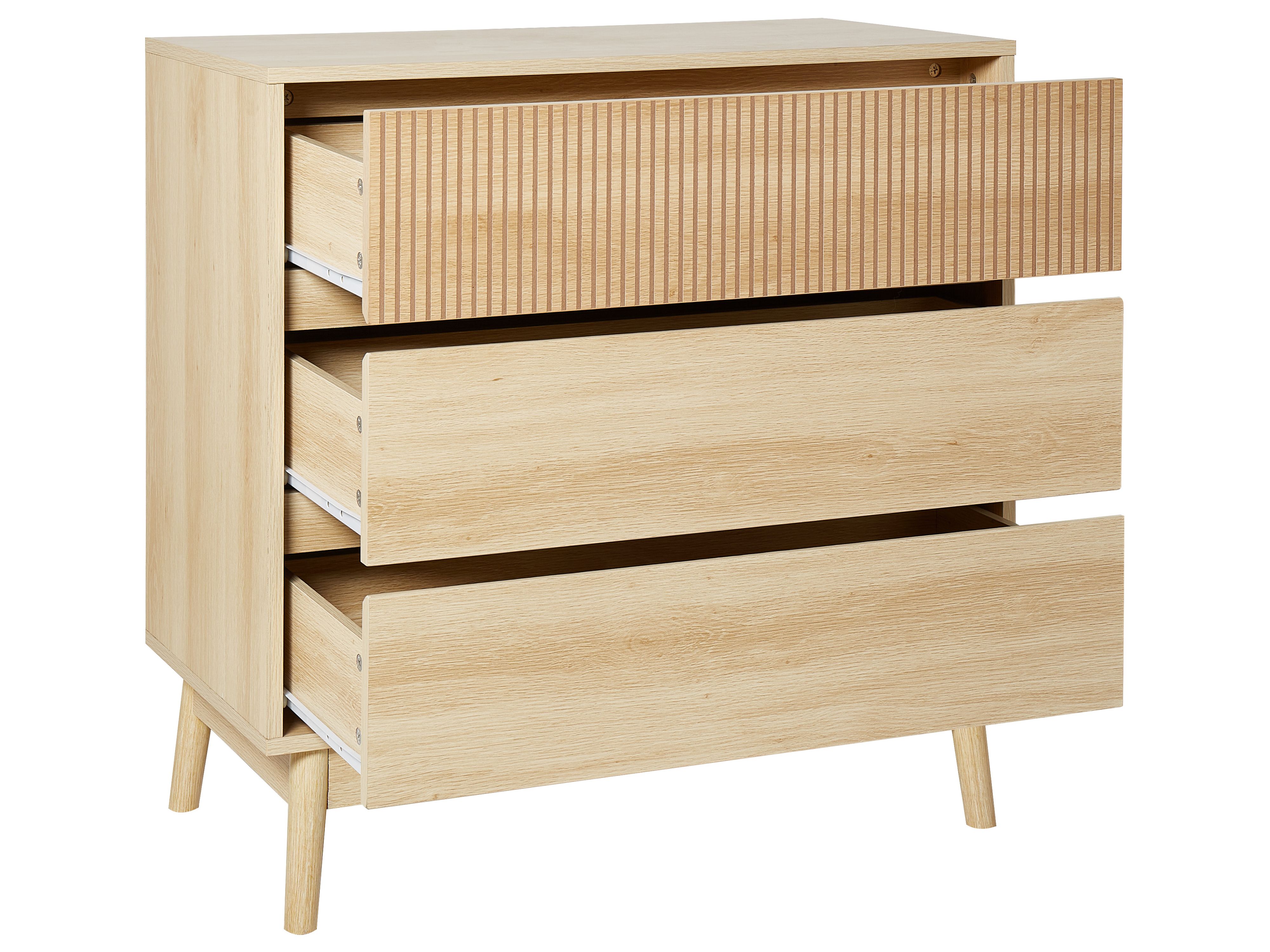 3 Drawer Chest Light Wood WALES | Beliani.co.uk
