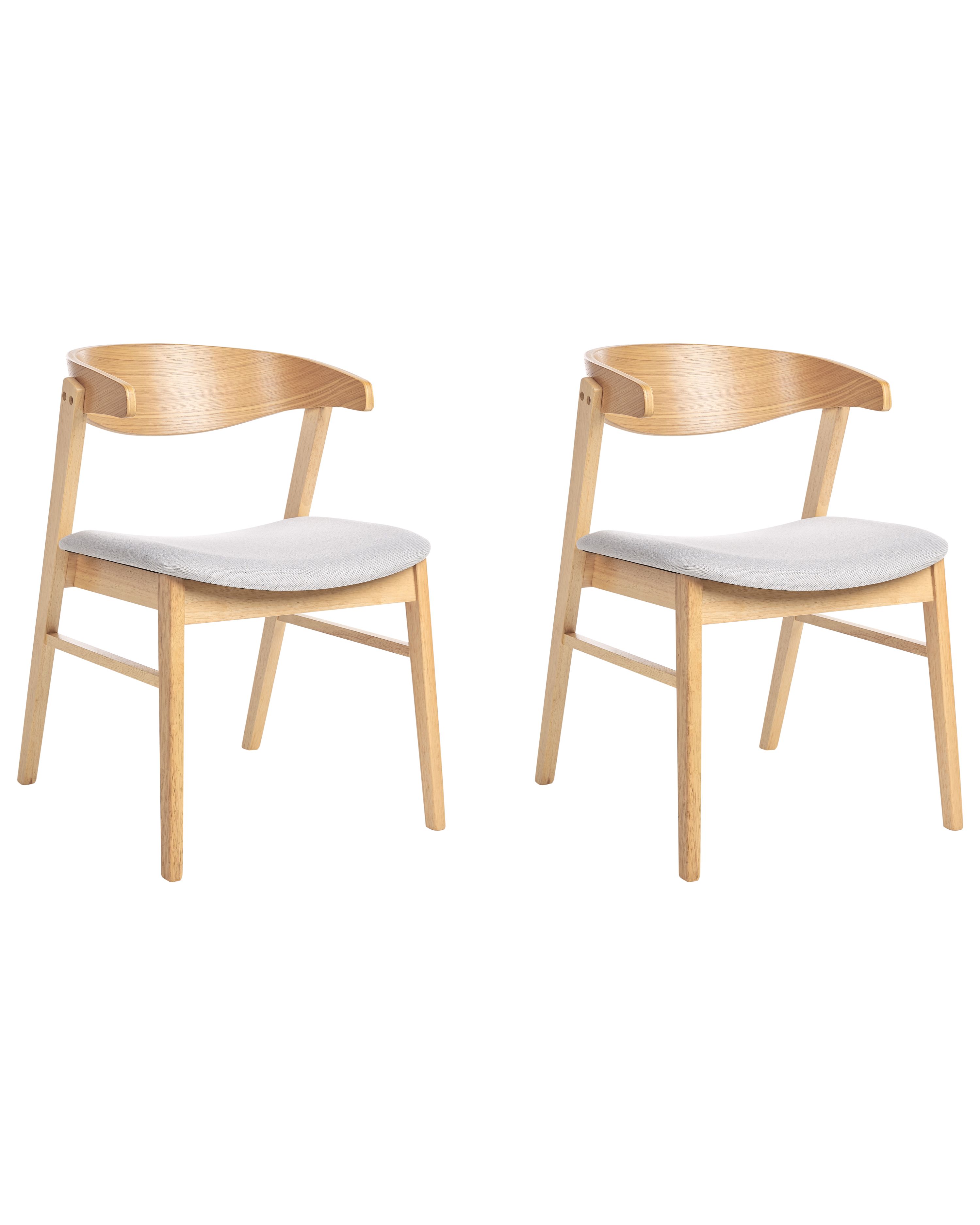 Set of 2 Dining Chairs LILLY Wood Light Grey | Beliani.co.uk