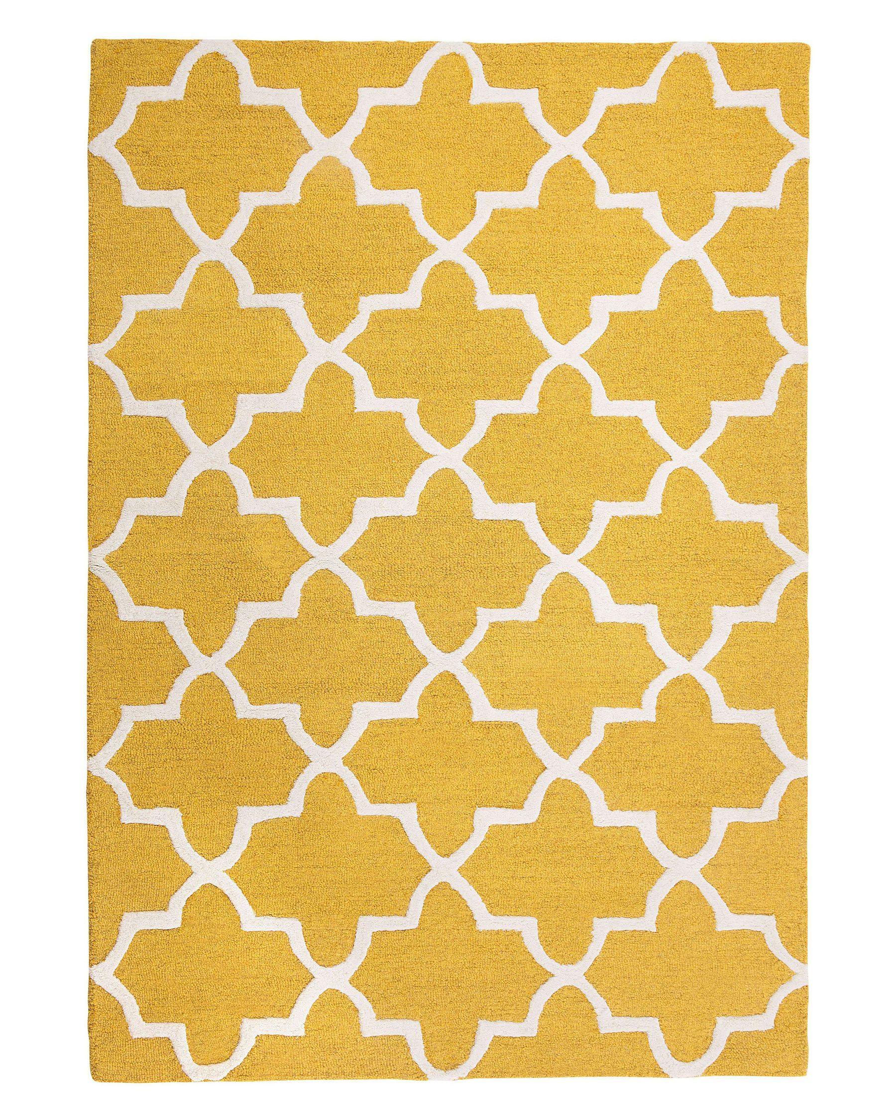 Matta handvävd 140 x 200 cm gul SILVAN | Beliani.se