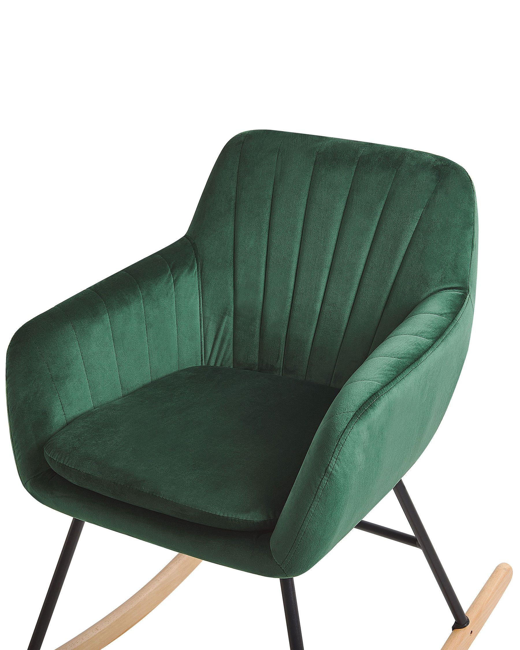 Rocking Chair LIARUM Velvet Emerald Green | Beliani.co.uk