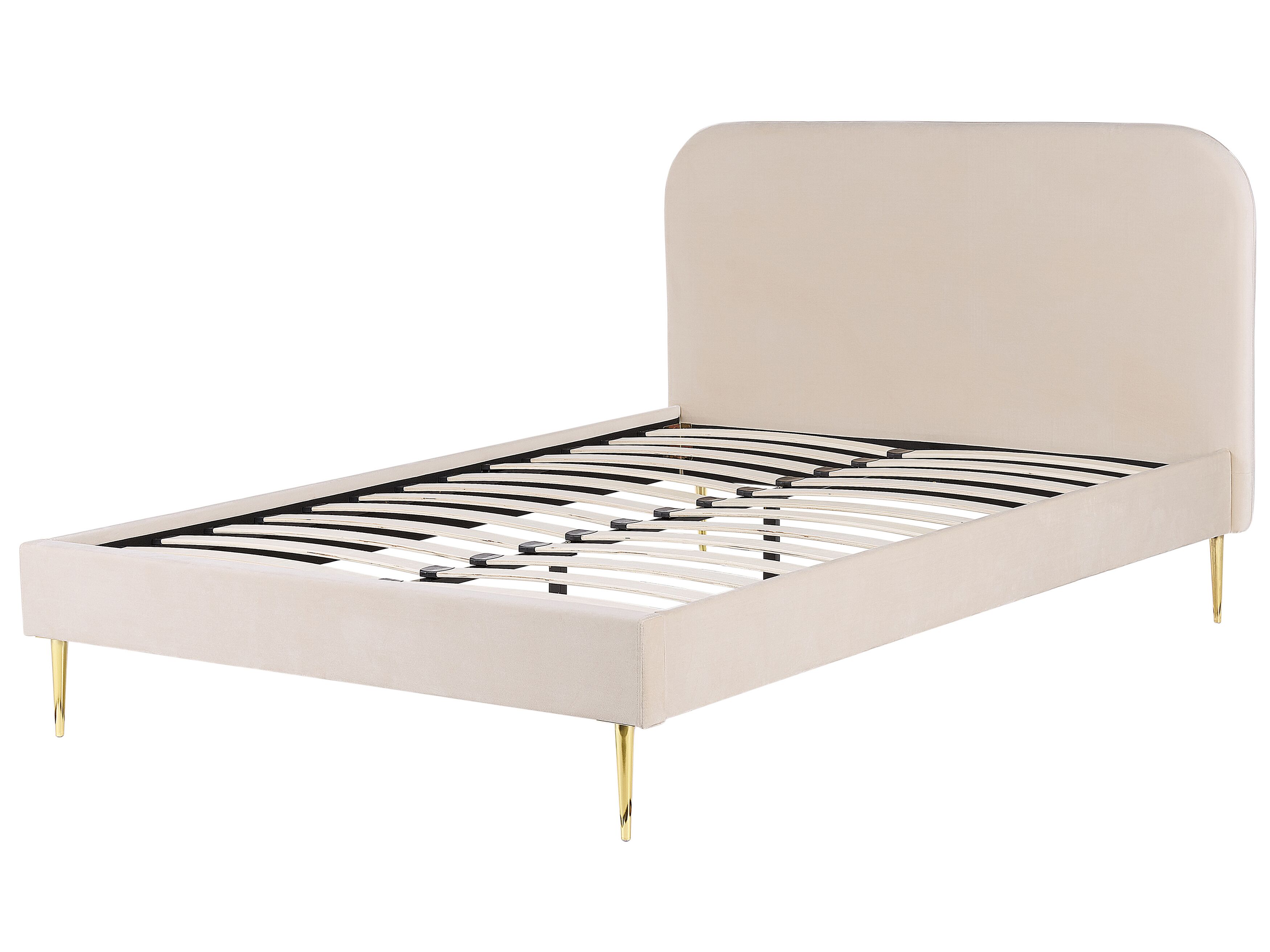 Seng 160 x 200 cm fløyel beige FLAYAT | Beliani.no