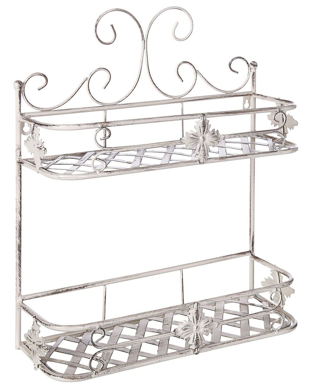Metal Bathroom Wall Shelf White MARAYES Beliani