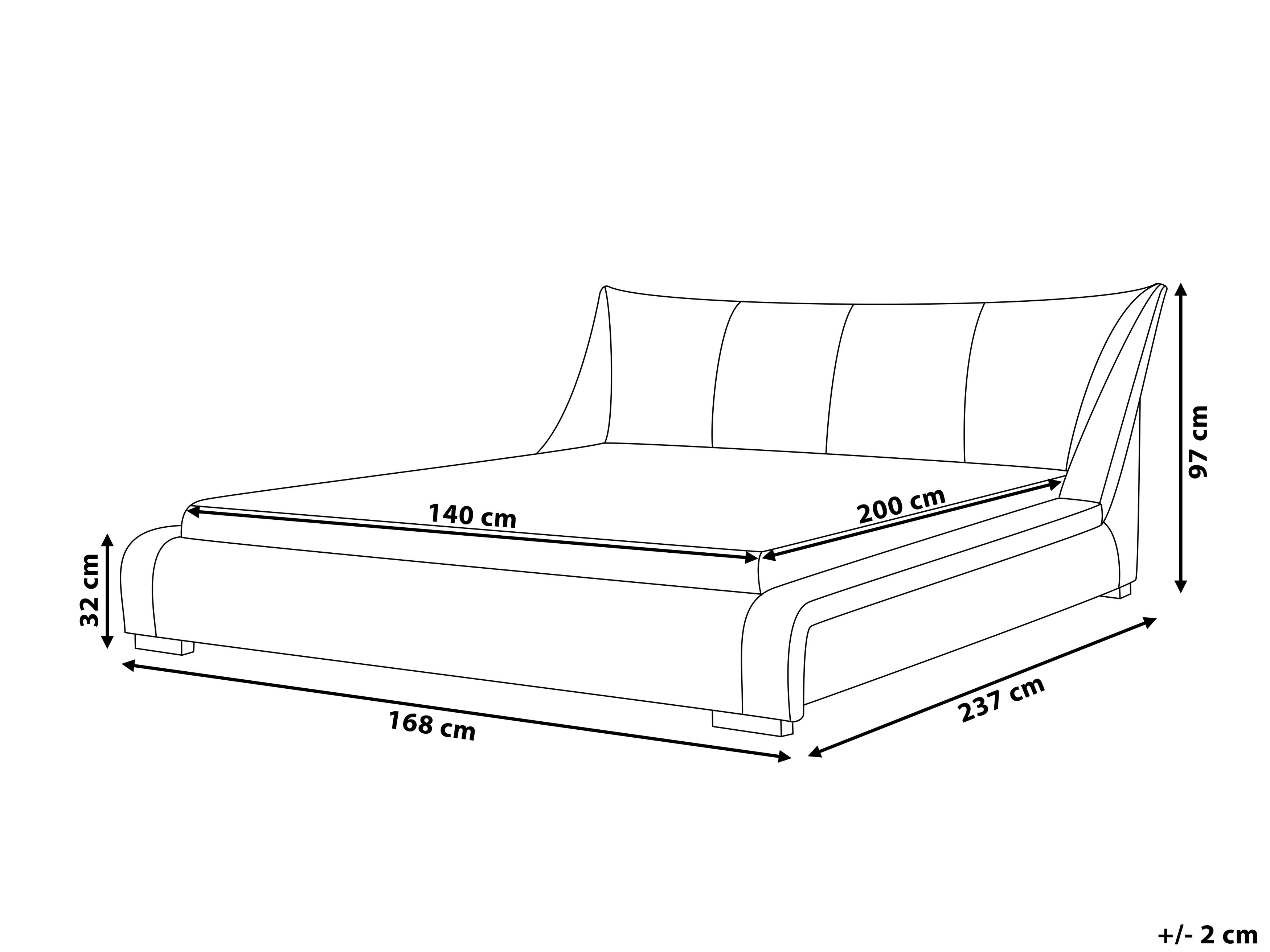 Leather EU Double Waterbed White NANTES | Beliani.co.uk