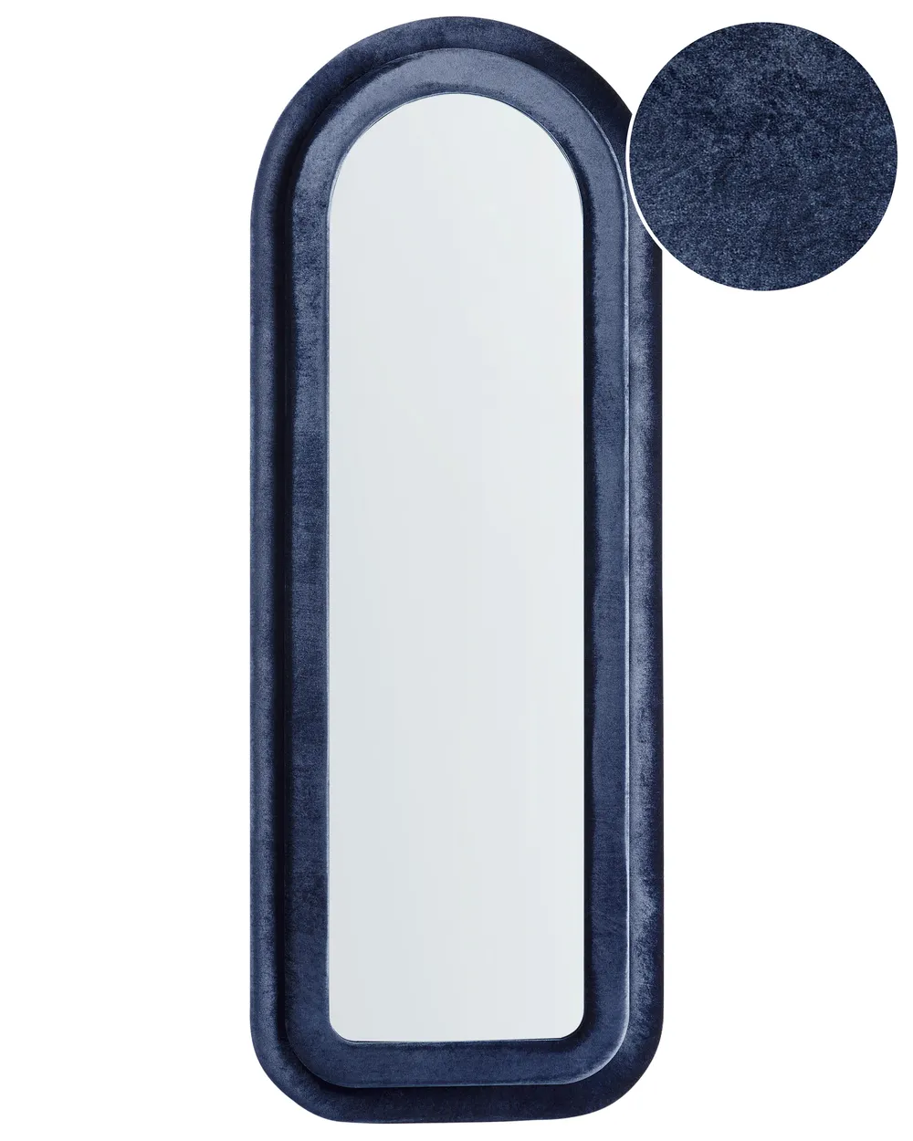 Wall Mirror CULAN 60 cm 160 cm Velvet Dark Blue | Beliani.co.uk