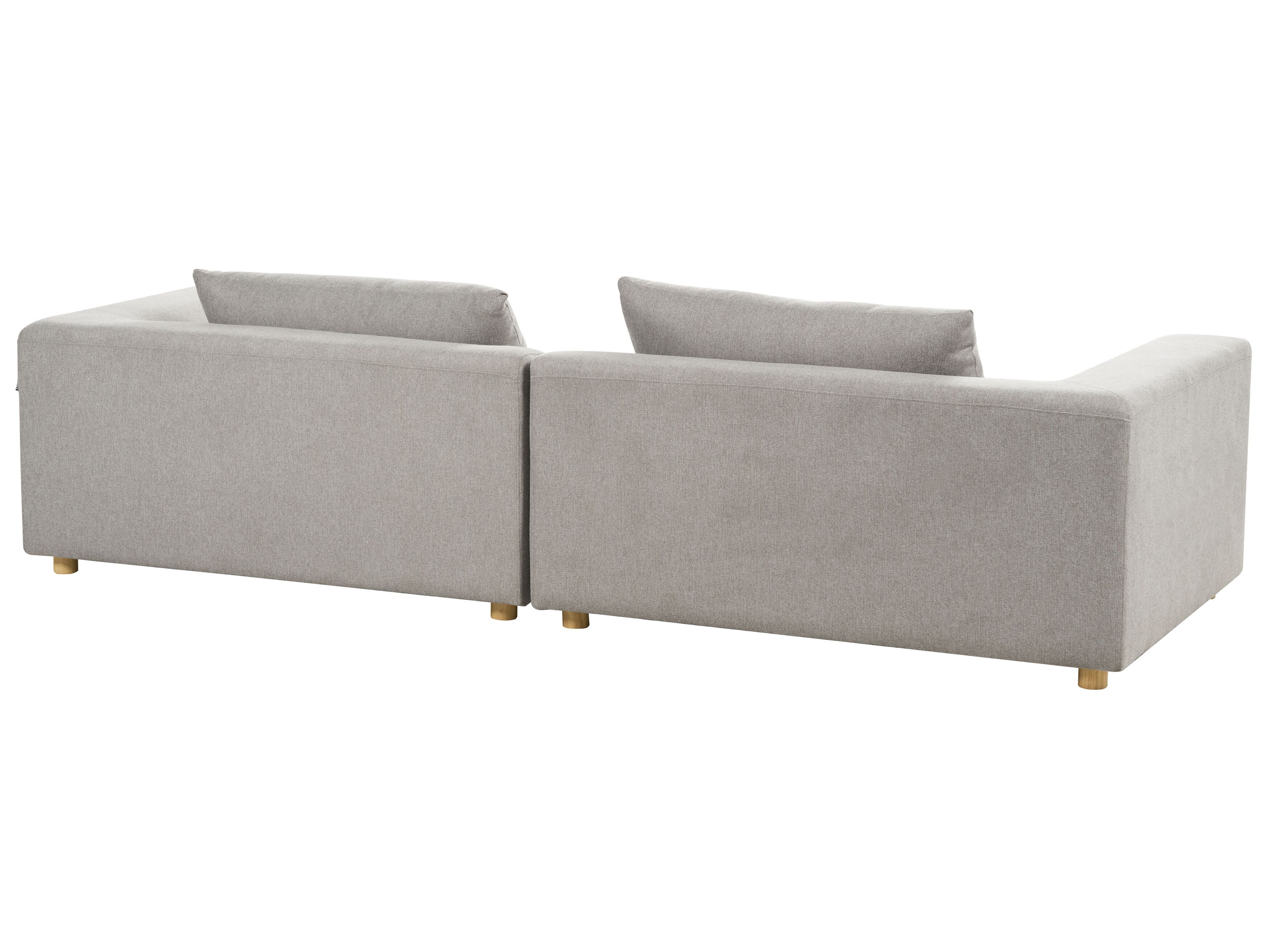 Sofa 3 Seater LERMON Fabric Light Grey | Beliani.co.uk