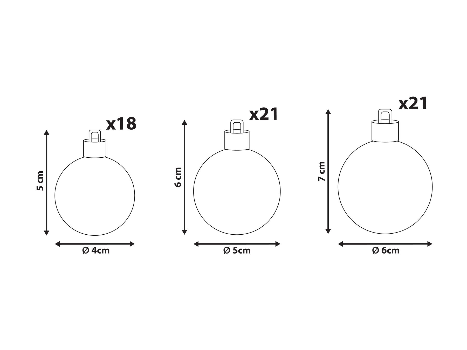 Set of 60 Baubles TYIN Green | Beliani.es