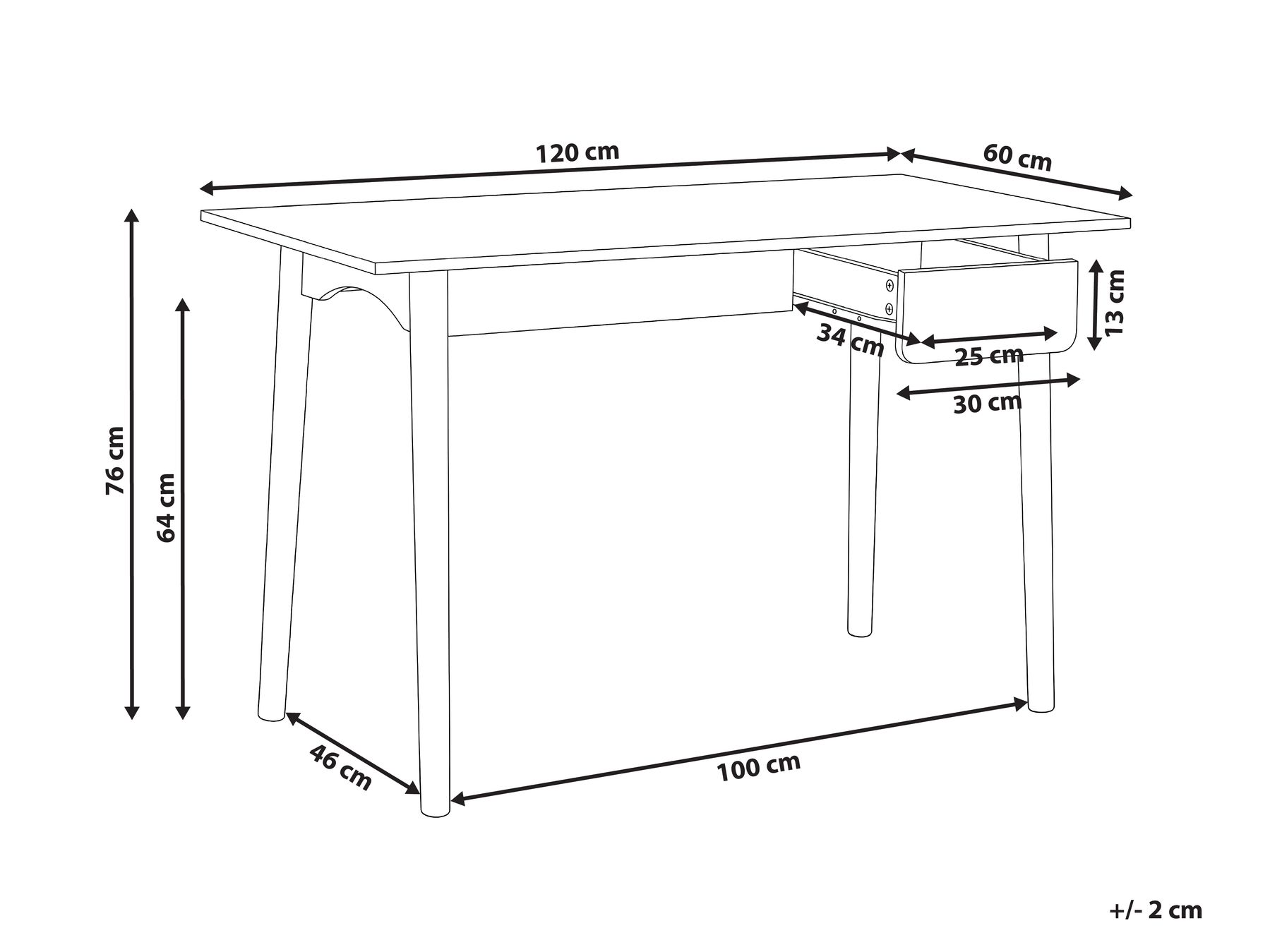 Home Office Desk VITRION Light Brown/ White 120 cm 60 cm | Beliani.co.uk