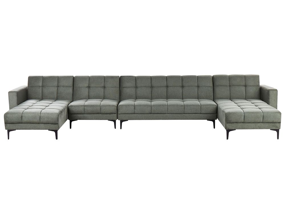 Corner Sofa 3 Seater ALTAN Fabric Green Left Hand | Beliani.co.uk