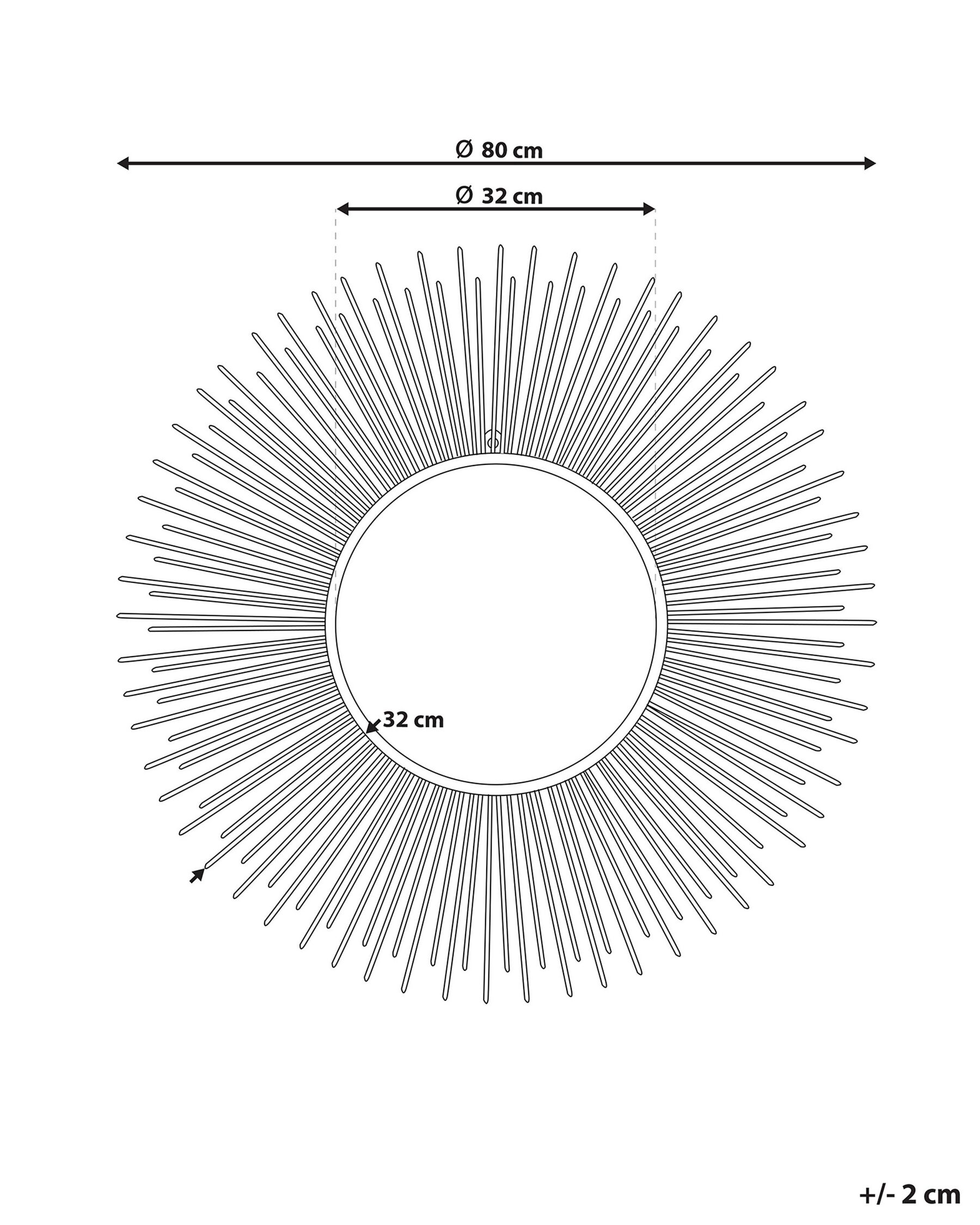 Wall Mirror CILLY 80 cm 80 cm Metal Gold | Beliani.co.uk