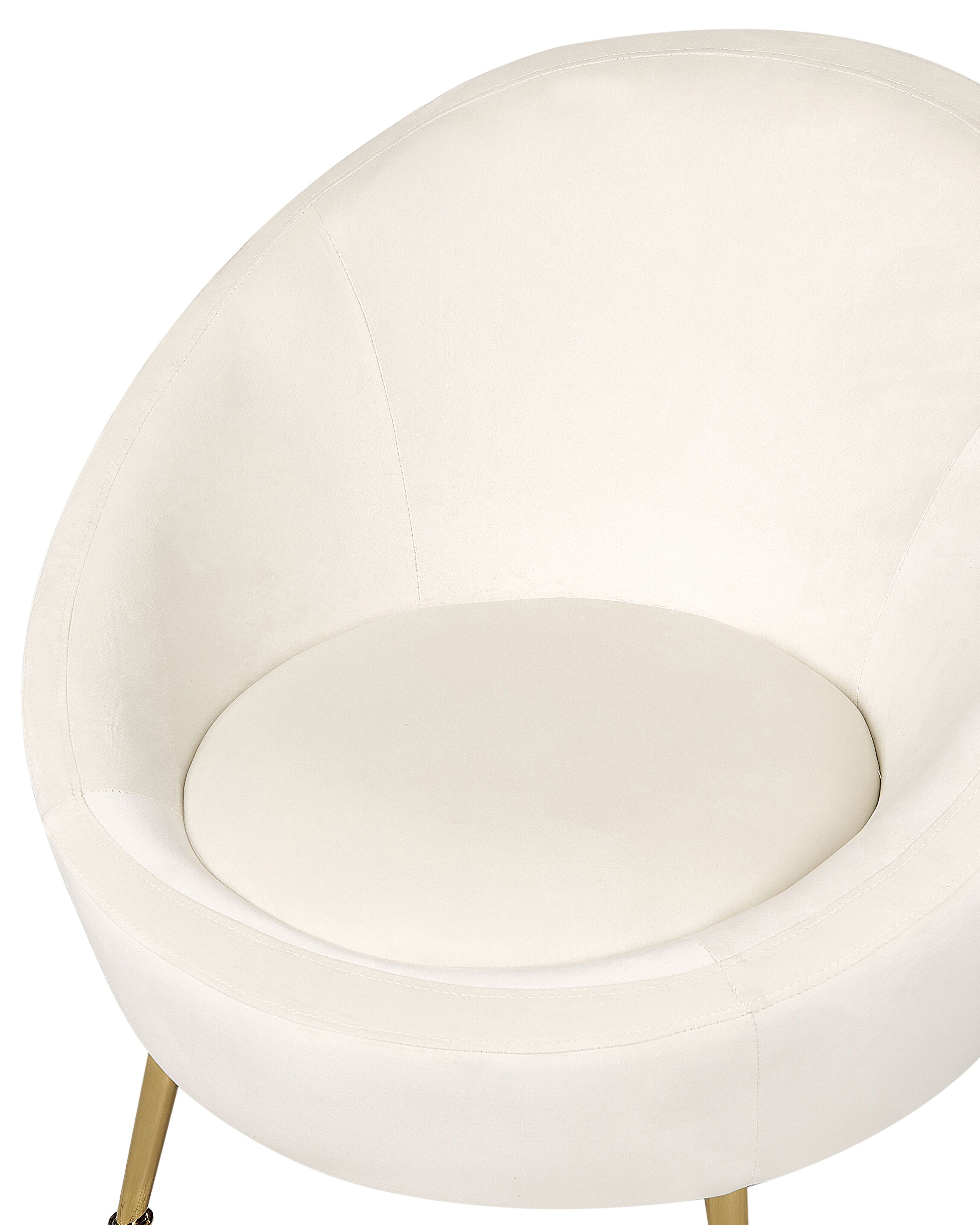 Armchair LANGA Velvet Off-White | Beliani.co.uk