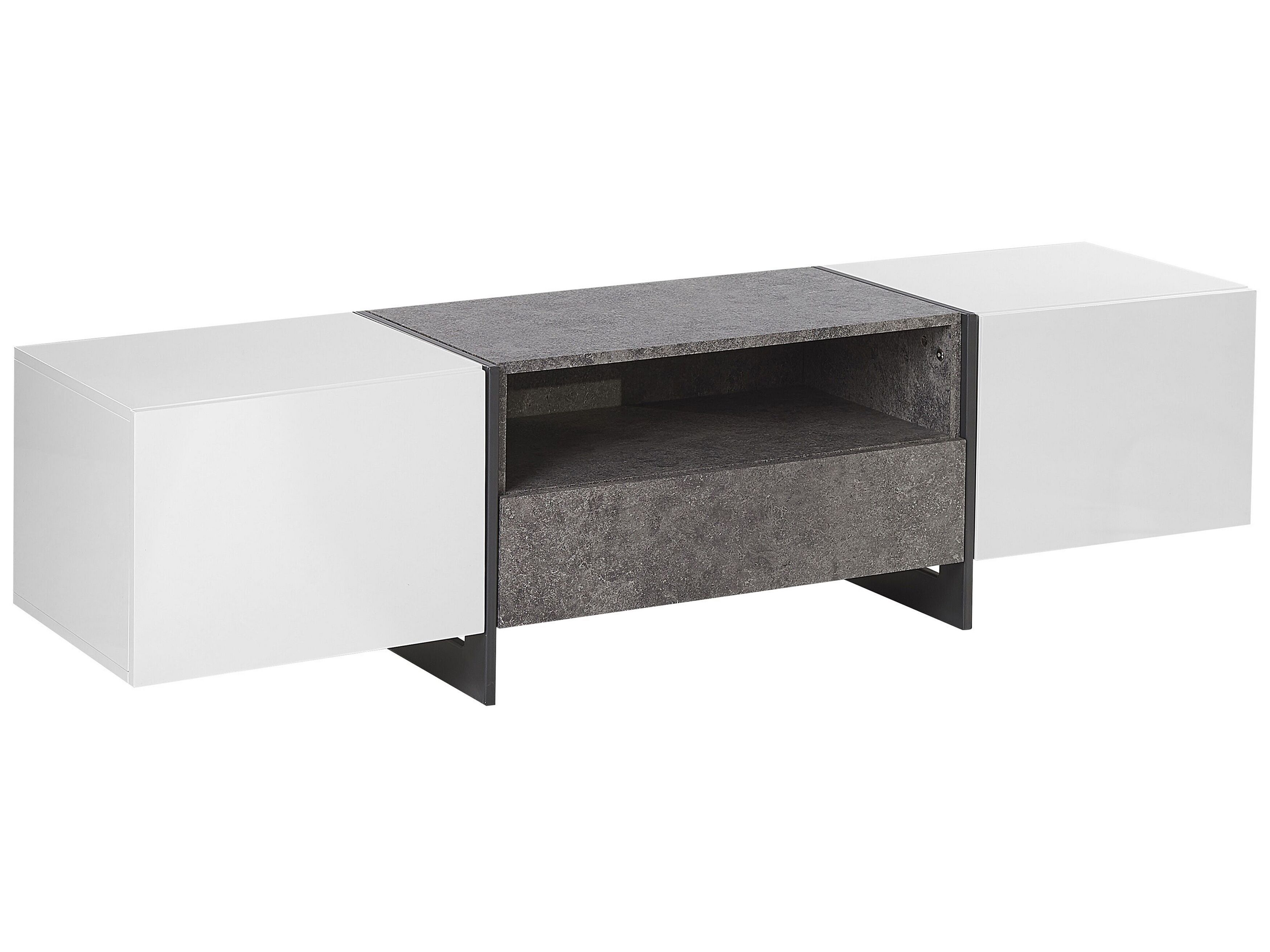 TV Stand LED RUSSEL Grey Concrete Effect | Beliani.co.uk