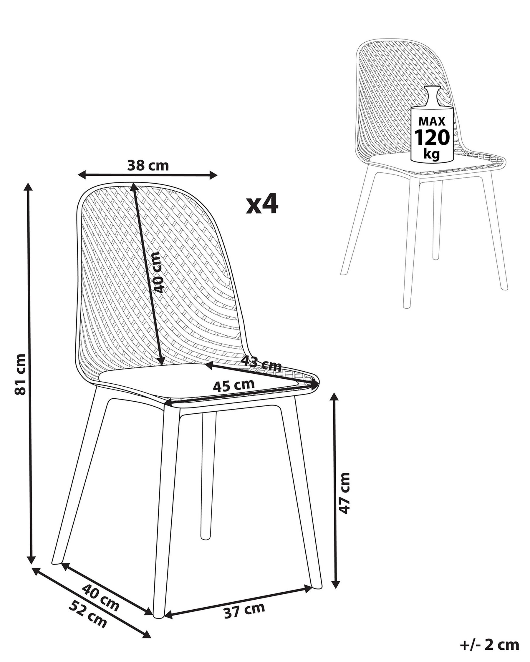 Set of 4 Dining Chairs EMORY White | Beliani.co.uk