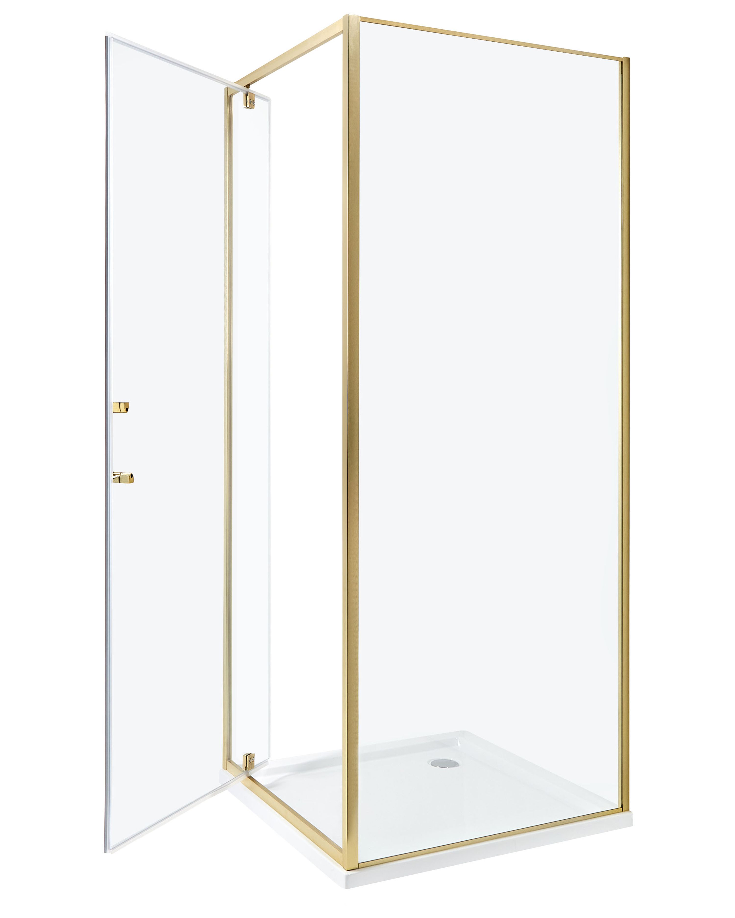 Shower Enclosure DARLI 700 x 700 x 1850 mm Gold | Beliani.co.uk