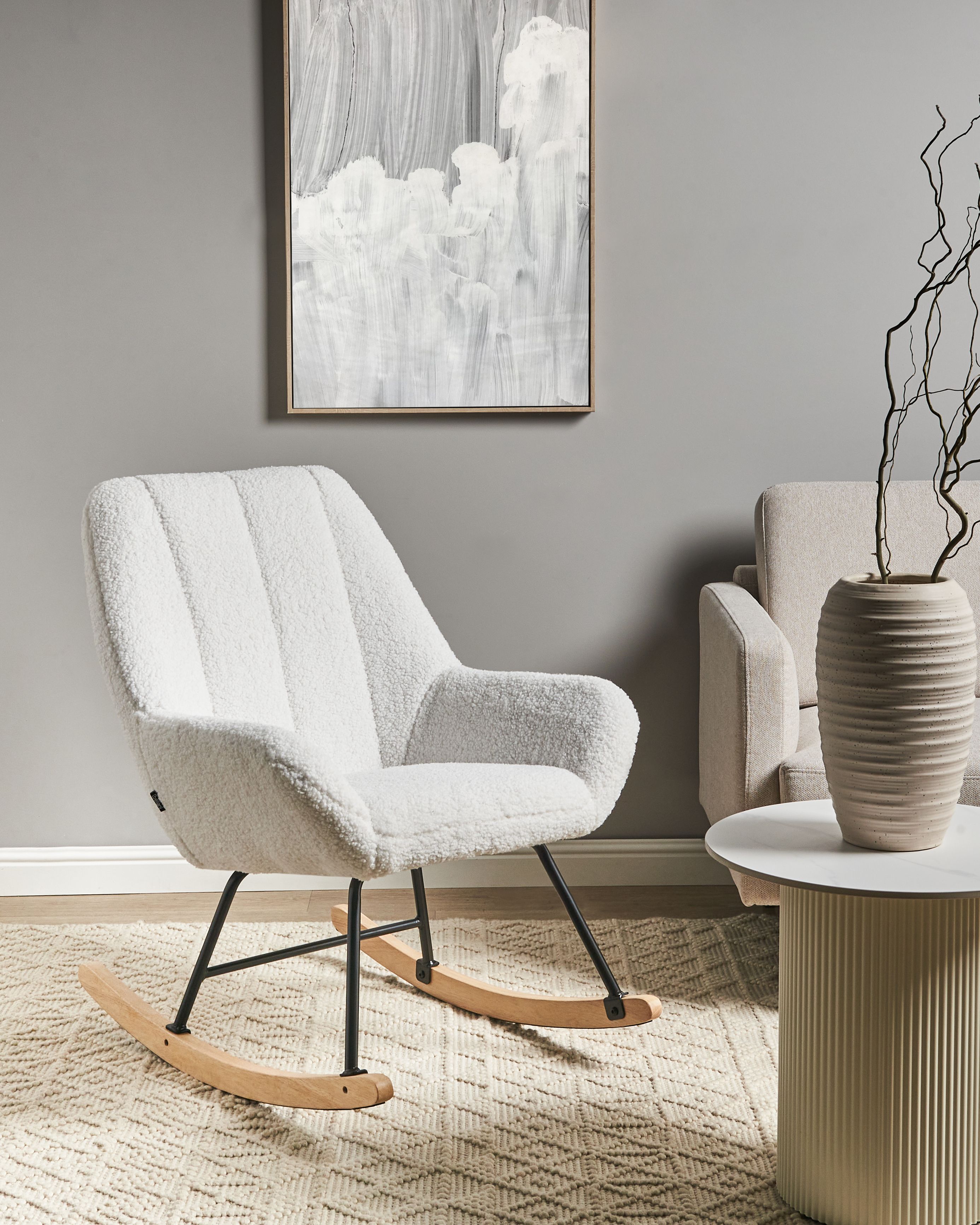 Rocking Chair KINNO Boucle Off-White | Beliani.co.uk