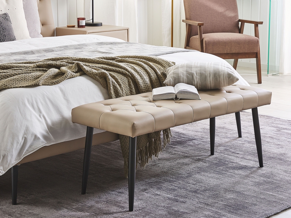 Bedroom Bench Beige ESSONNE Beliani