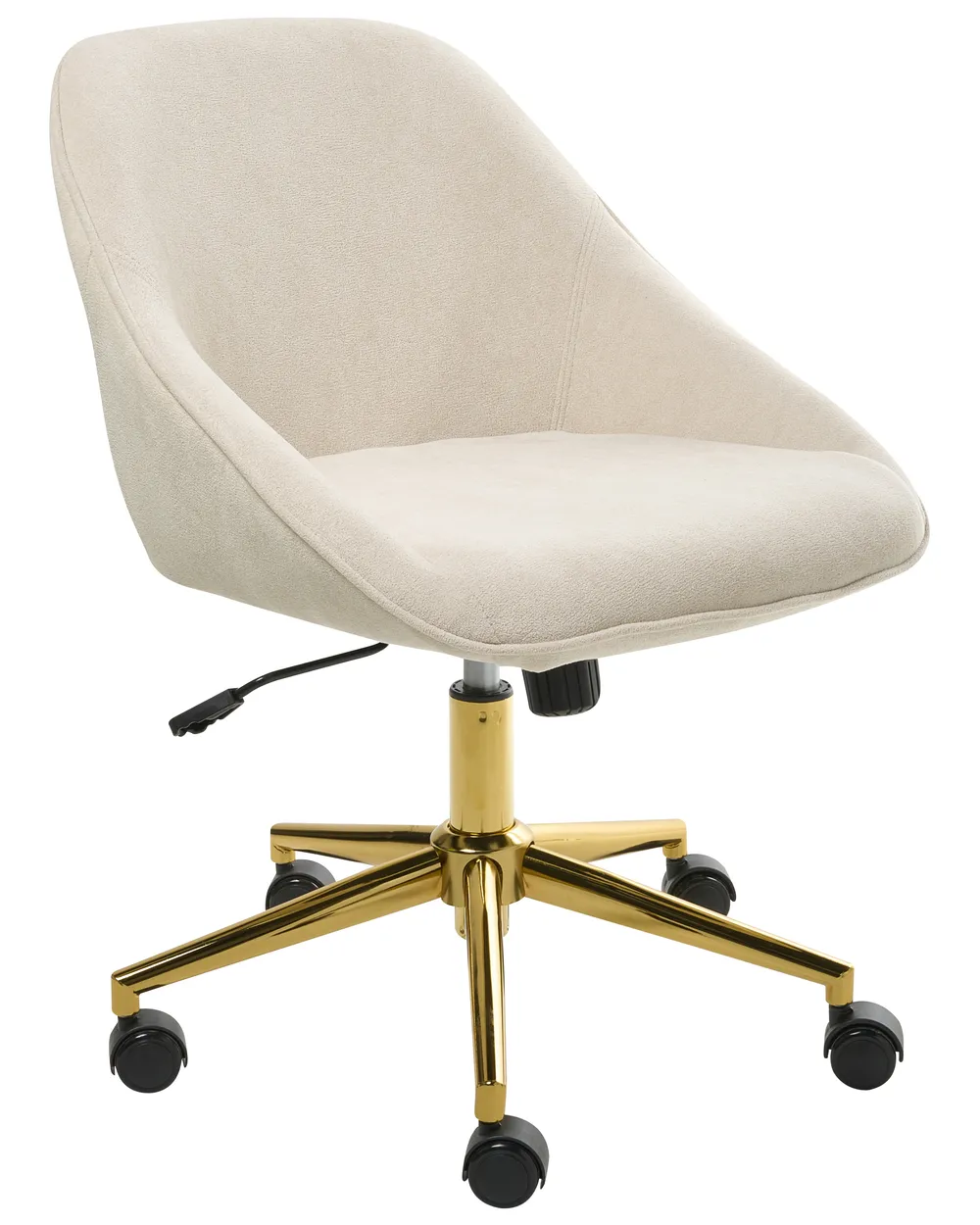 Desk Chair LABELLE Velvet Beige | Beliani.co.uk