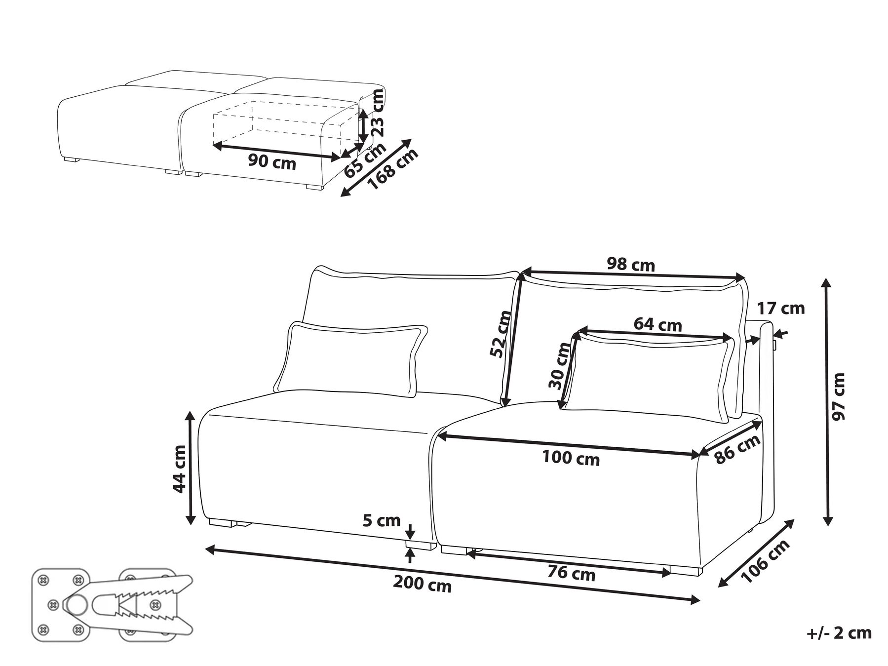 Modulsoffa 3-sits NERBO Bouclé Beige | Beliani.se