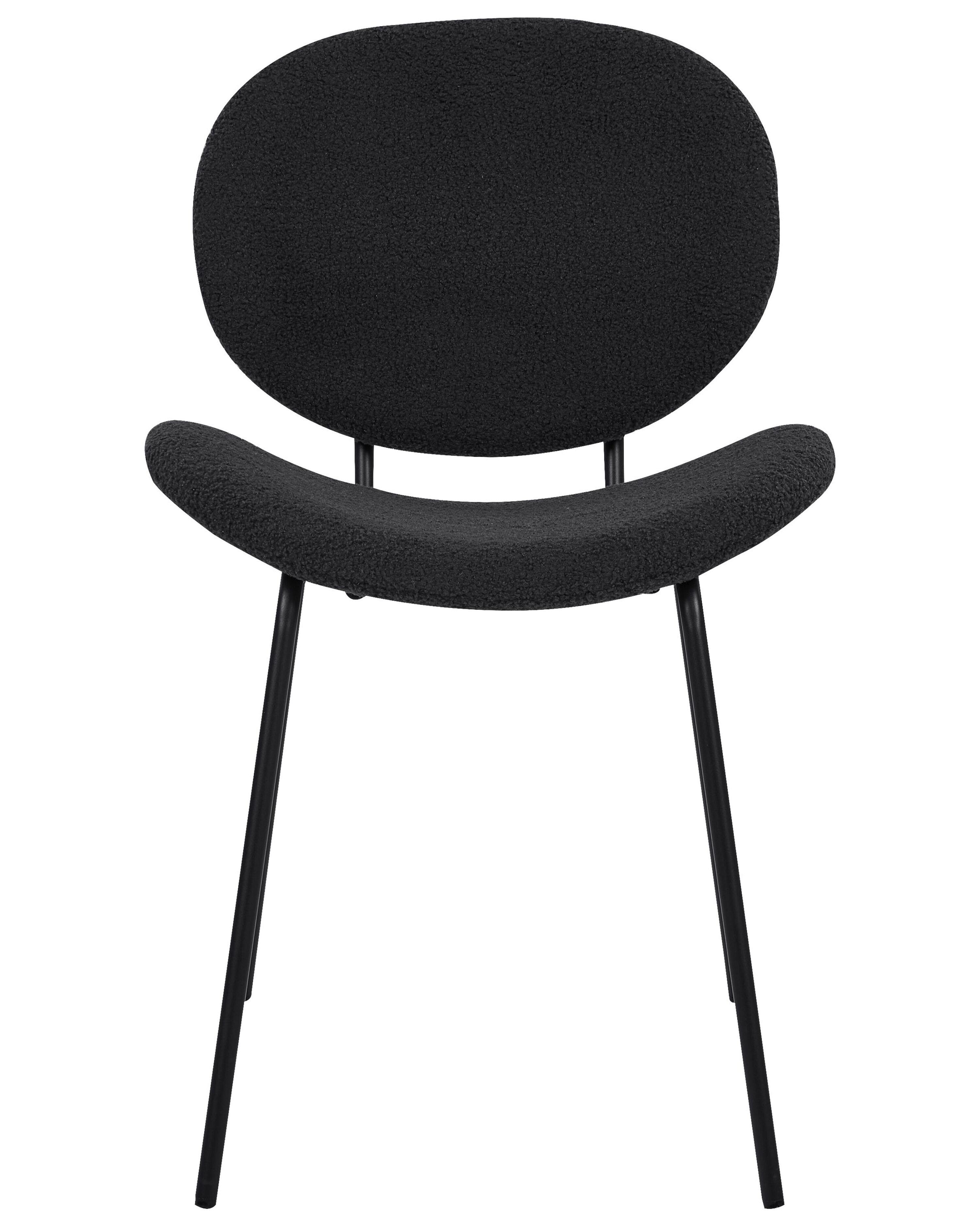 Esszimmerstuhl 2er Set Luana Bouclé Schwarz Belianich
