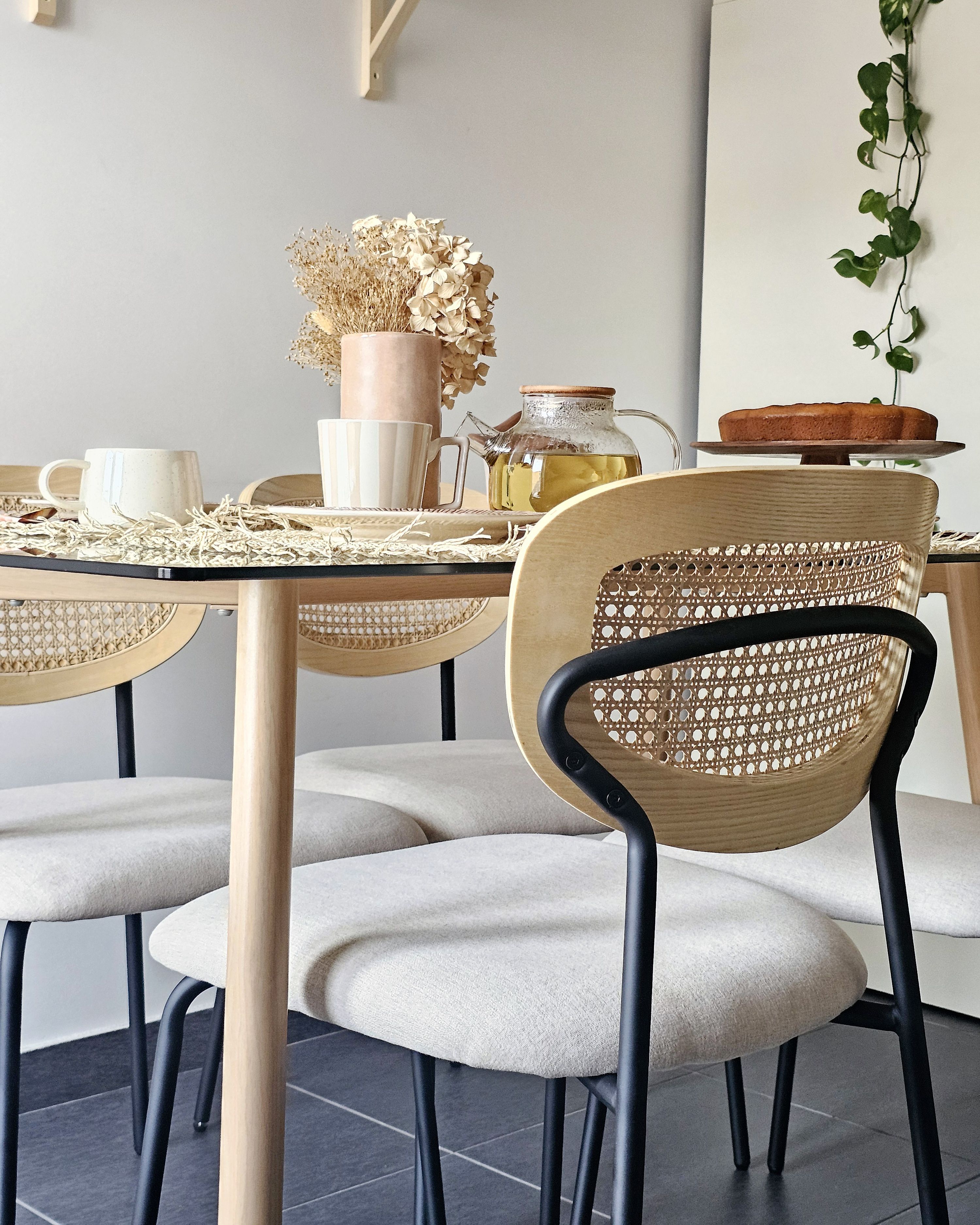 Set of 2 Dining Chairs MAYETTA Rattan Light Beige | Beliani.co.uk