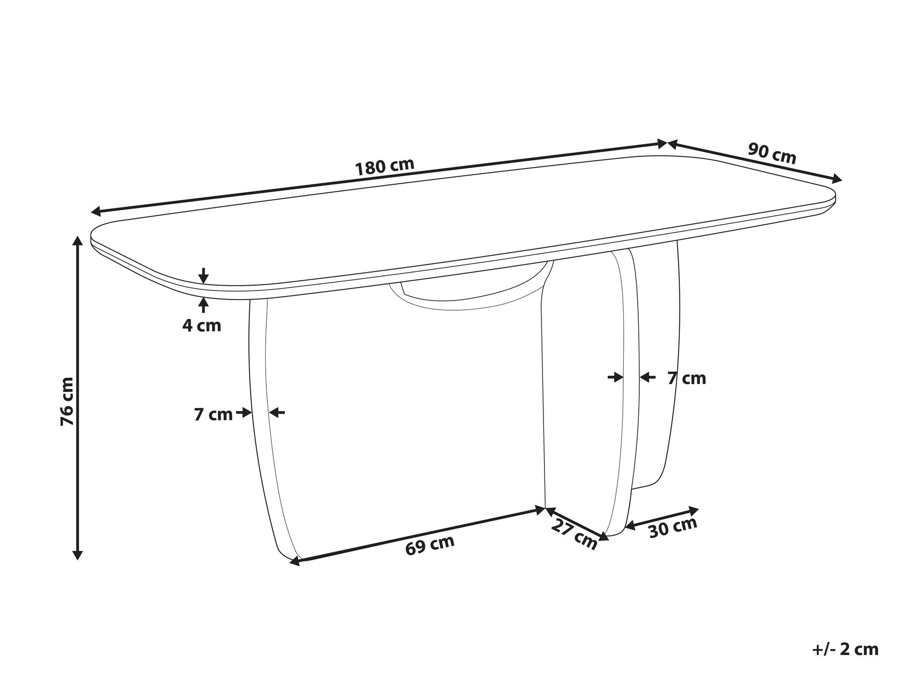 Dining Table TRAVERS Travertine Effect 180 cm 90 cm | Beliani.co.uk