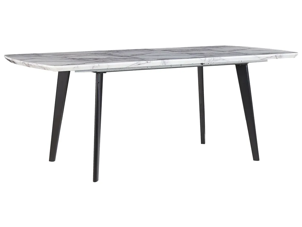 Extending Dining Table MOSBY Grey Marble 160/200 cm 90 cm | Beliani.co.uk