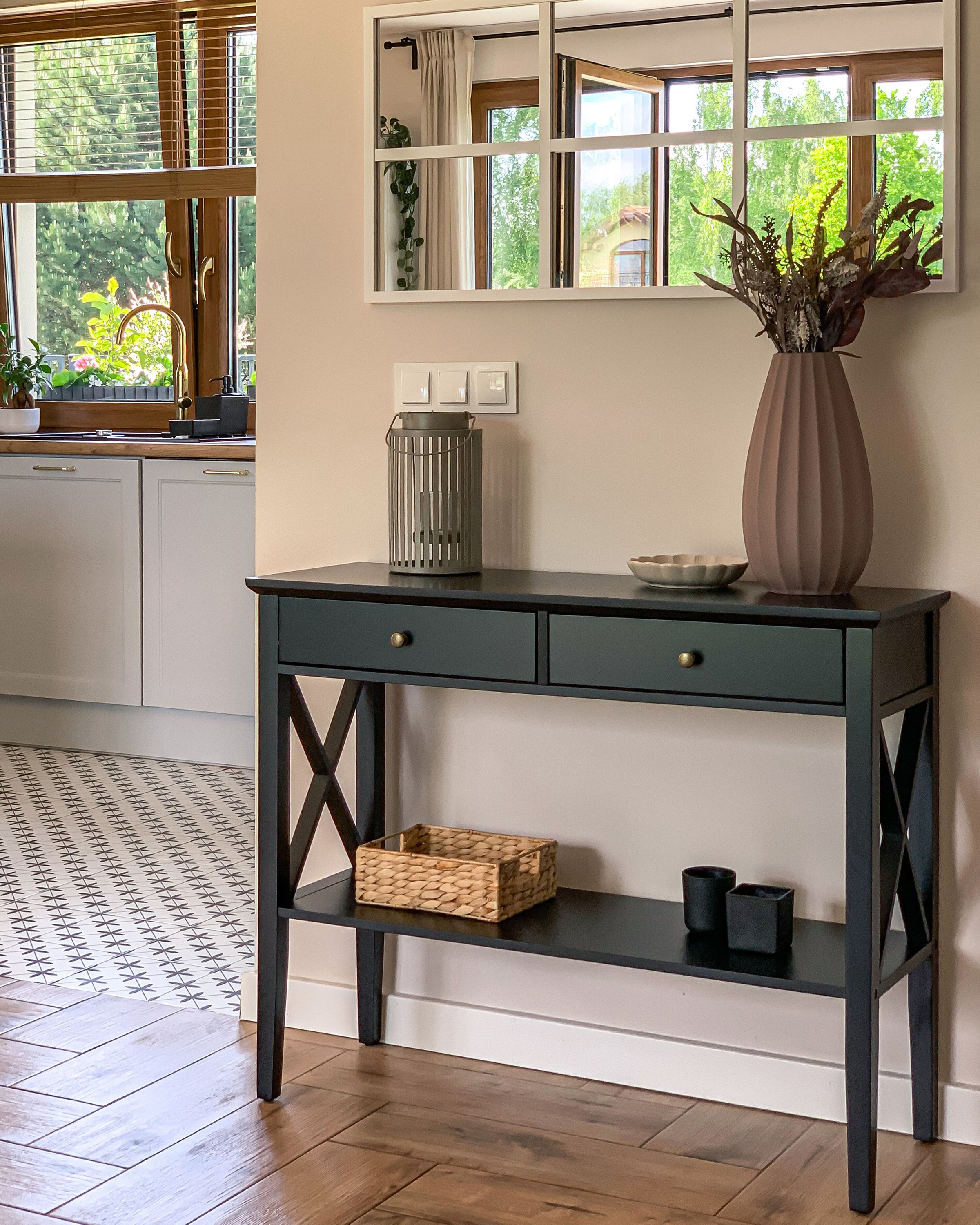 2 Drawer Console Table Black AVENUE | Beliani.co.uk