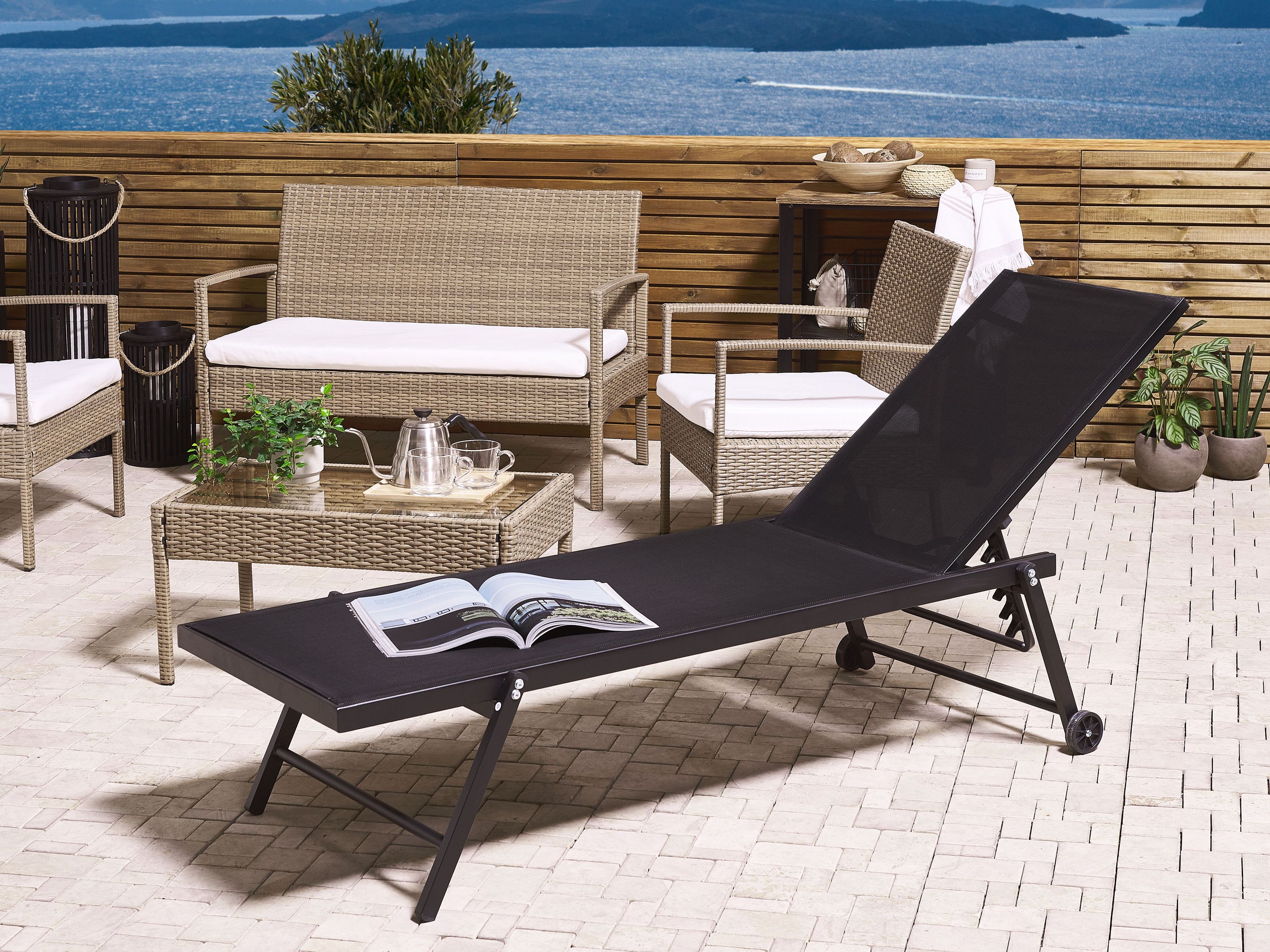 Liggestol PORTOFINO Metal Sort | Beliani.dk