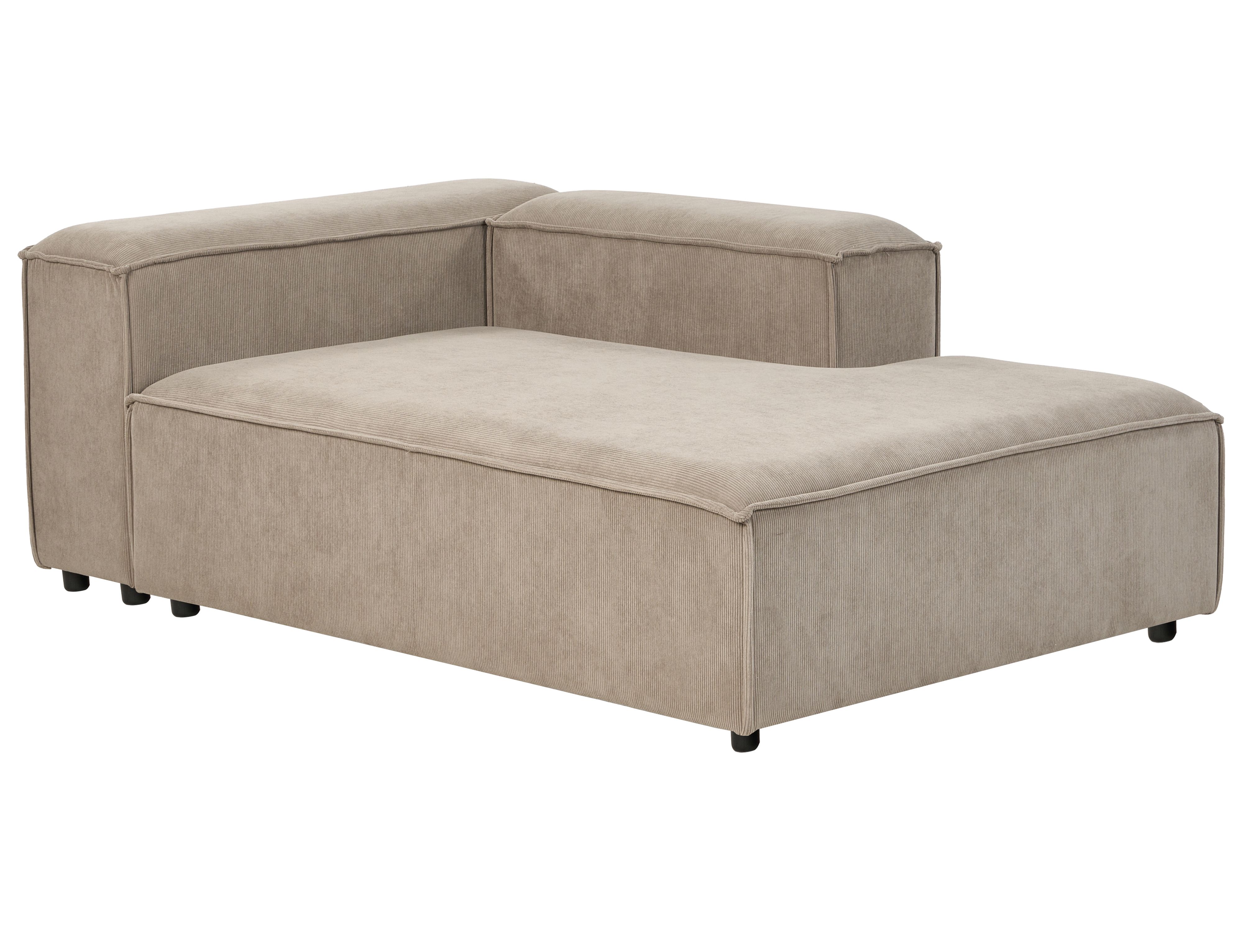 Left Hand 3 Seater Modular Jumbo Cord Corner Sofa Taupe ARDAL | Beliani ...