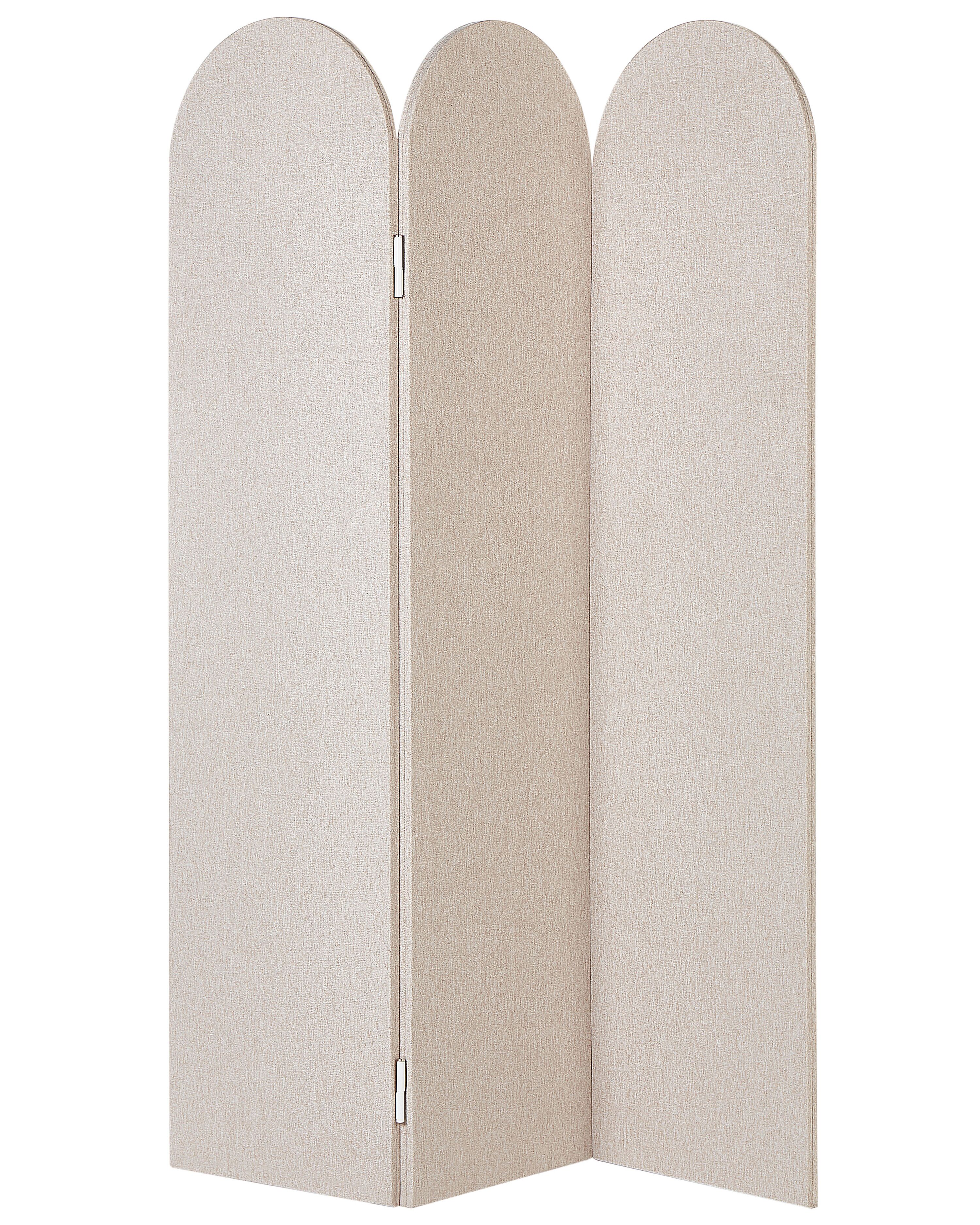 Acoustic 3 Panel Room Divider SLIMMY Beige 120 cm 160 cm | Beliani.co.uk