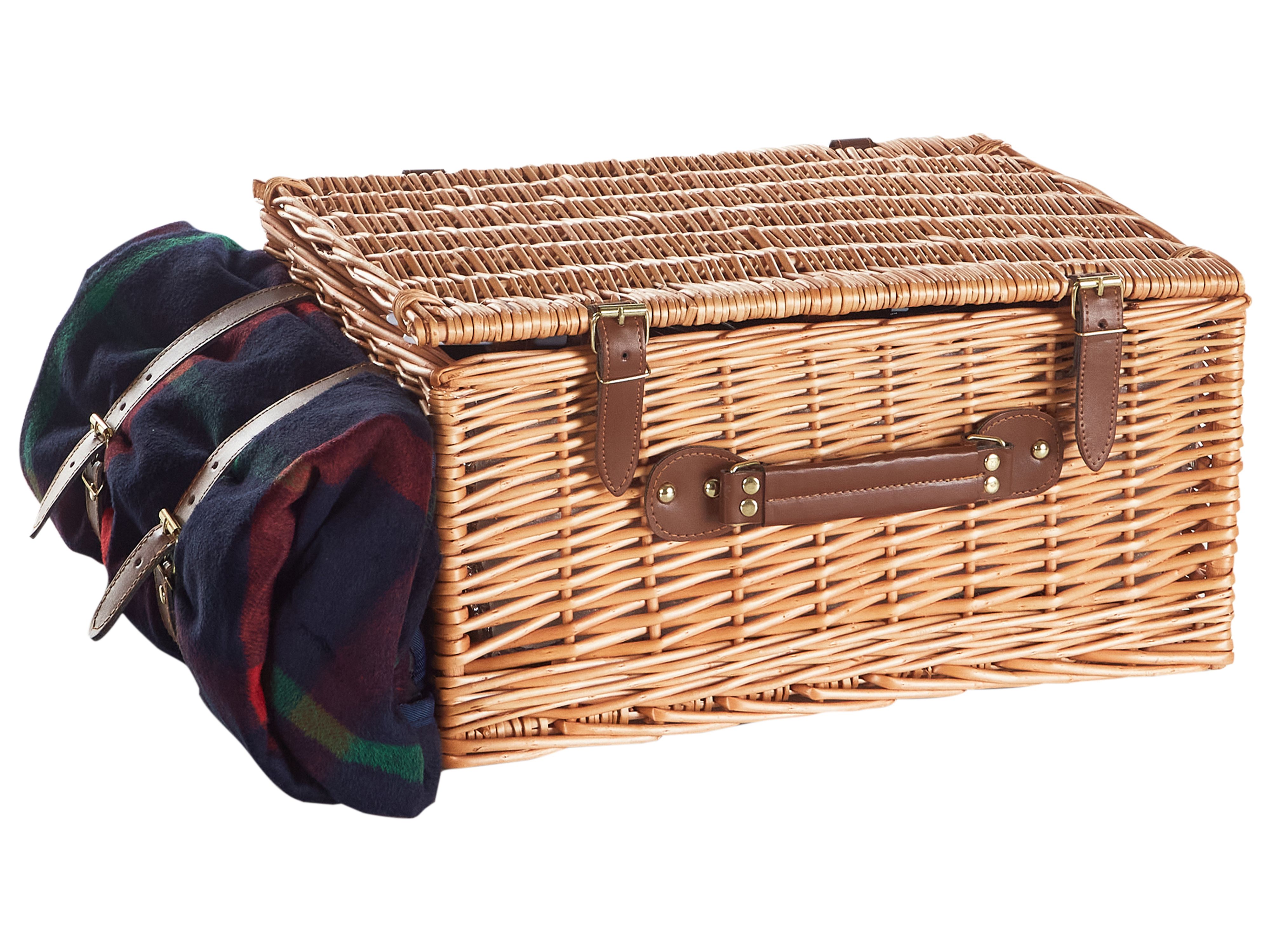 Picnic Basket CREPES Wood Brown | Beliani.co.uk