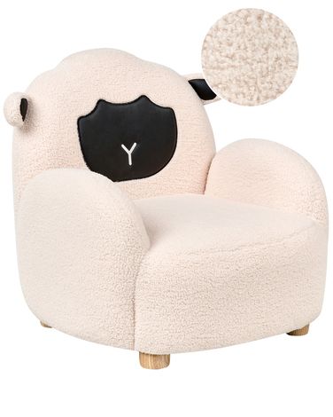 Lenestol til barn Sau ULA Bouclé Off white | Beliani.no