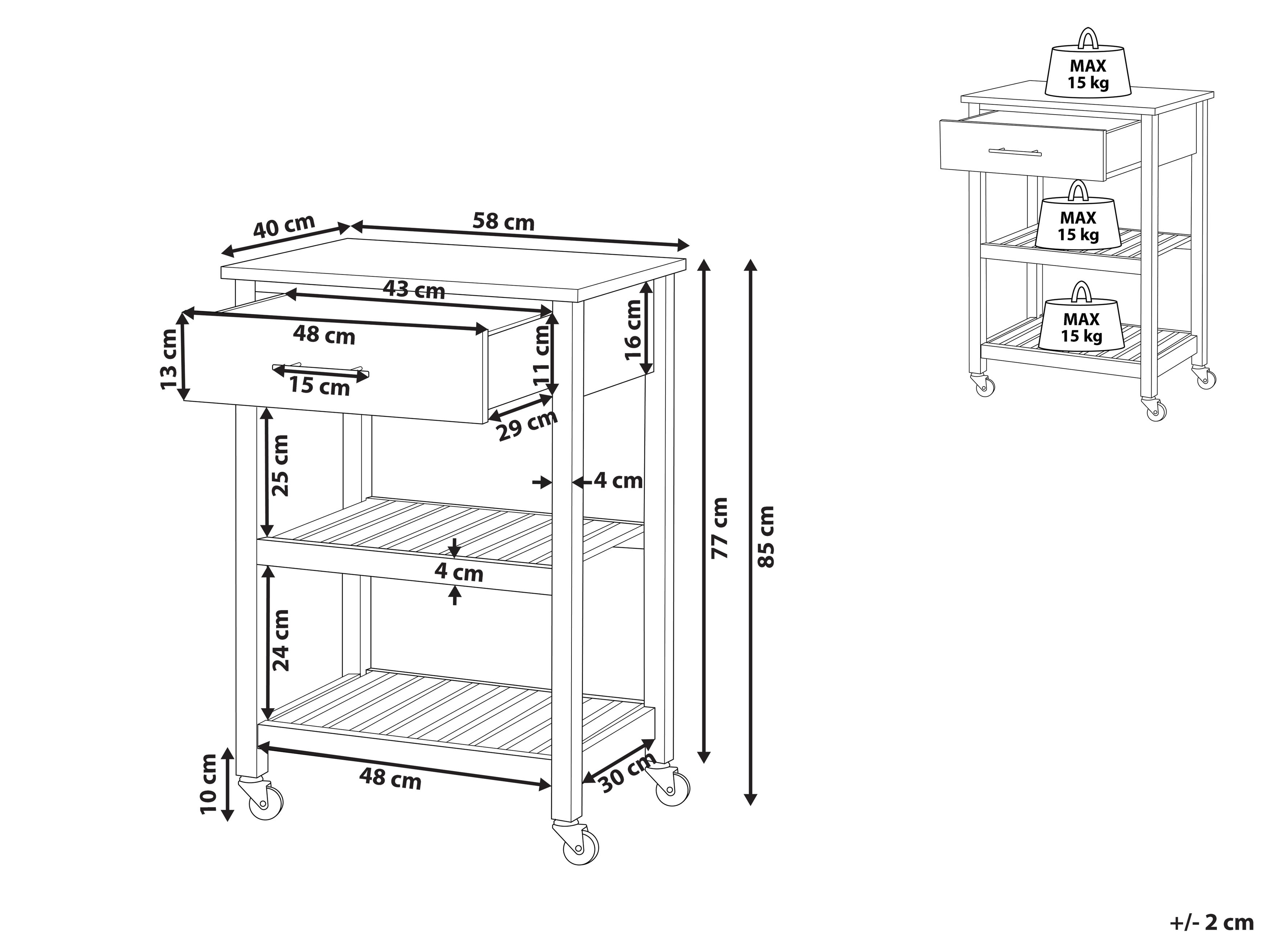 Desserte de cuisine noire HIUMA | Beliani.fr