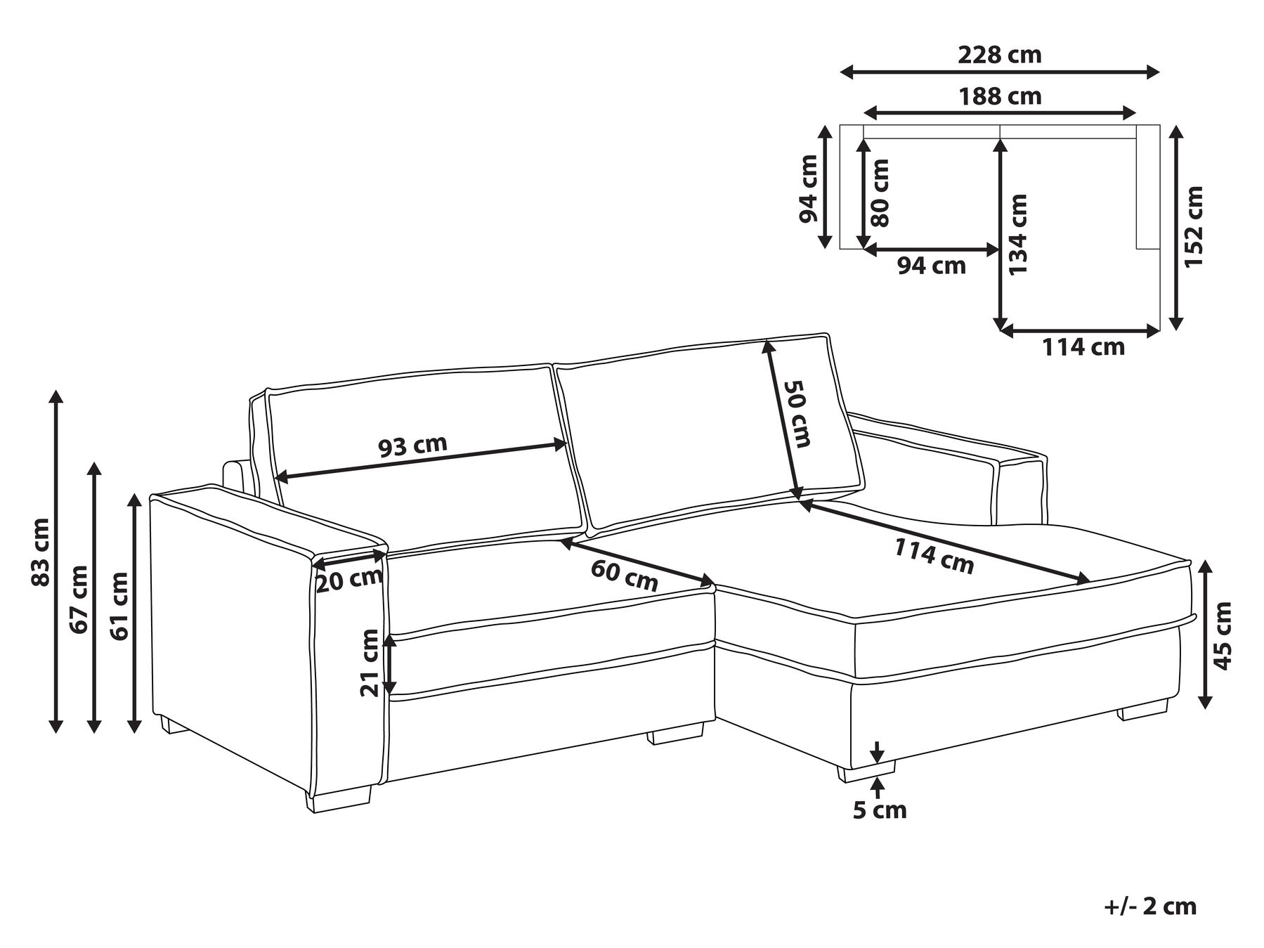 Divano angolare KOLDING Tessuto Tortora Lato Sinistro | Beliani.it