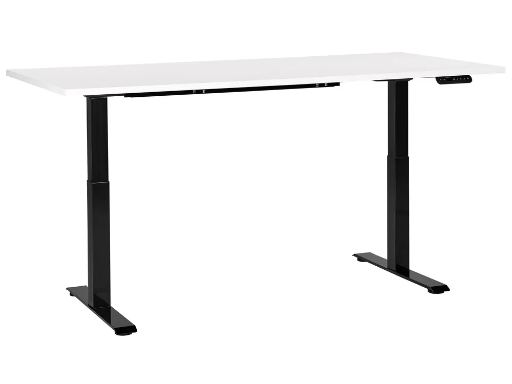 Electric Adjustable Standing Desk DESTINES White/ Black 180 cm 80 cm ...