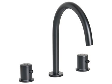 Basin Mixer Tap PILCOMAYO Brass Black | Beliani.co.uk