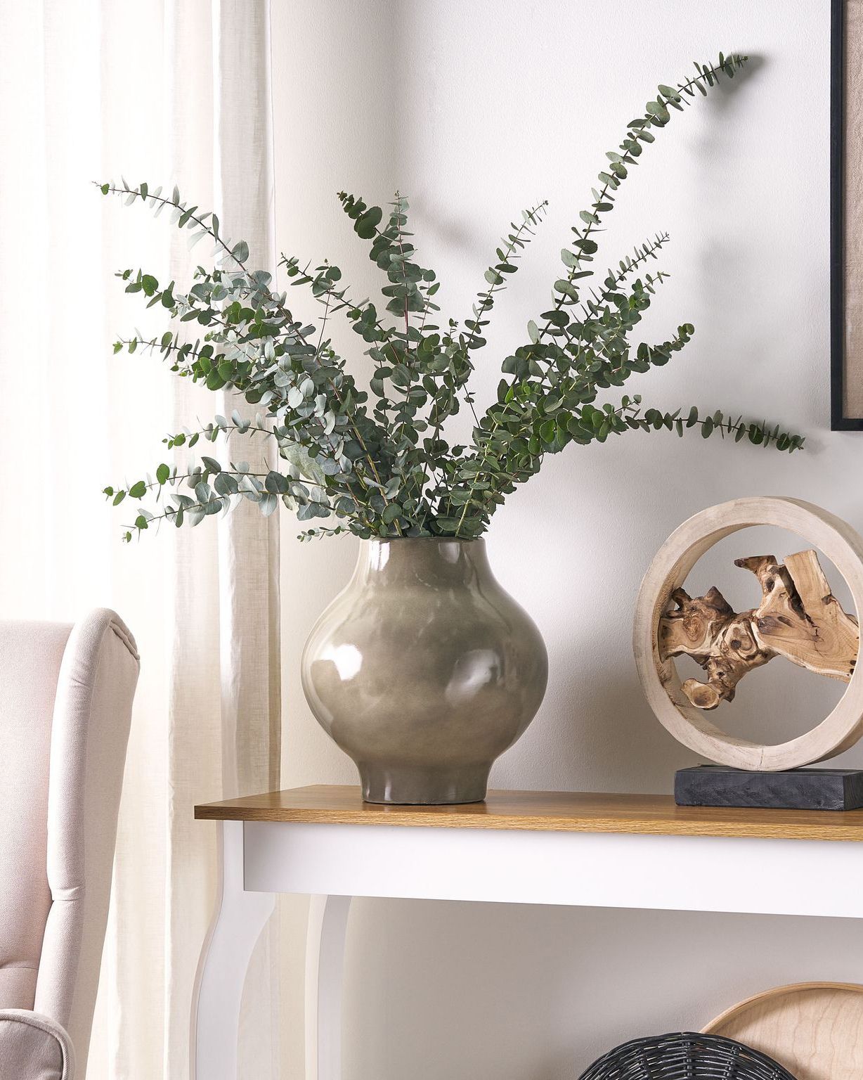 Jarro de flores MAGAN Cerâmica 31 cm Taupe | Beliani.pt