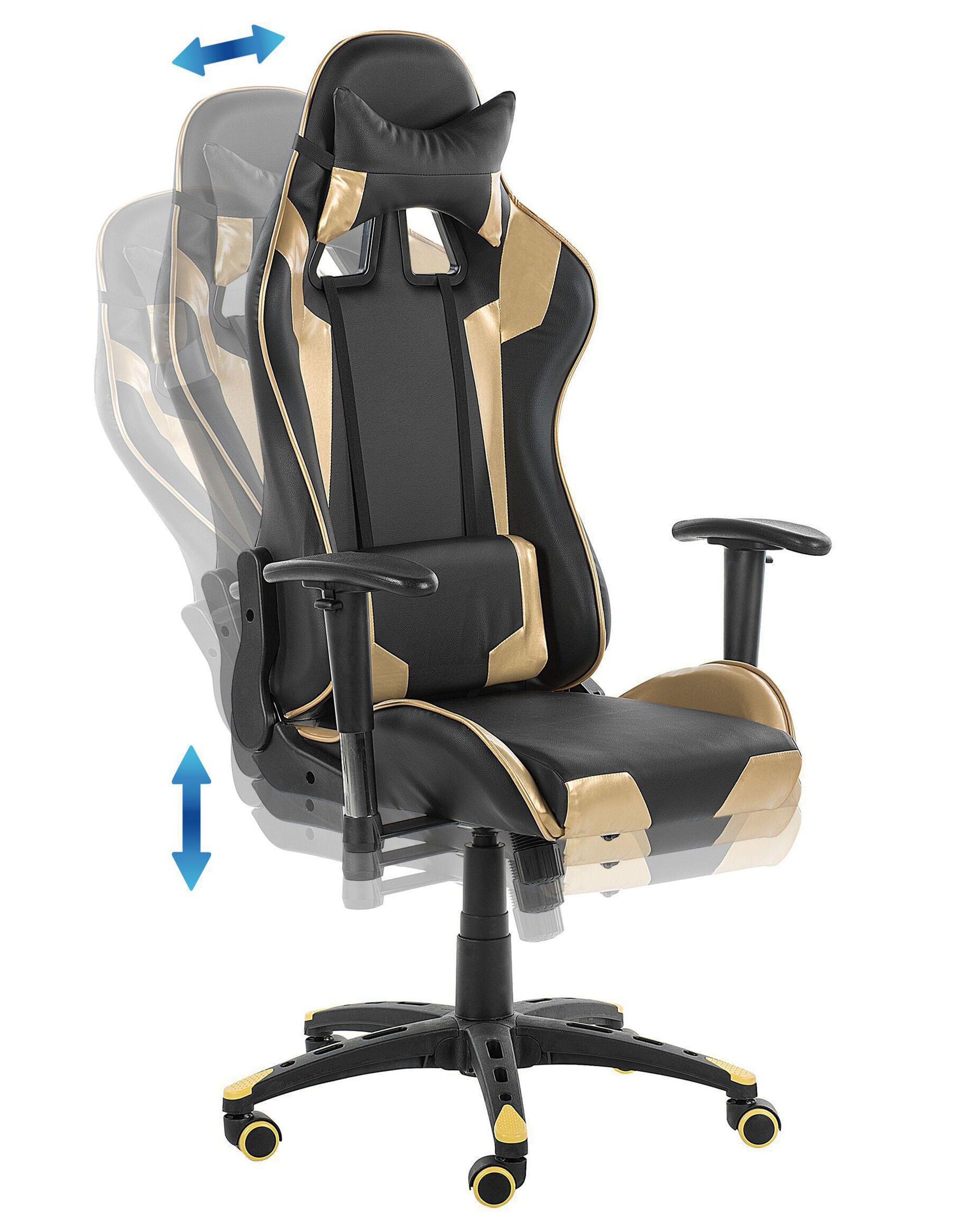 Gaming Chair KNIGHT Faux Leather Gold | Beliani.co.uk