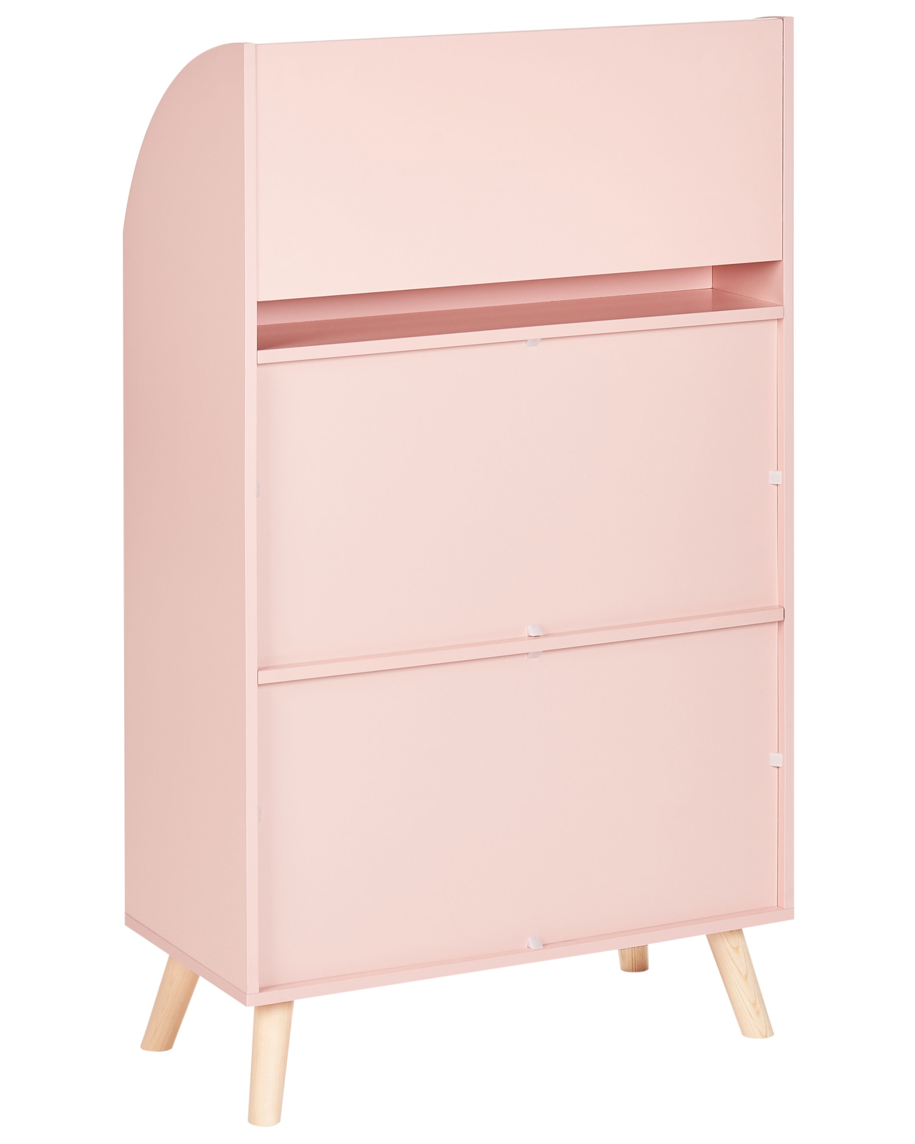 3 Tier Bookcase Pastel Pink LILOET | Beliani.co.uk