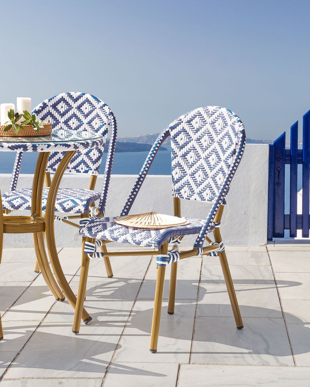 Set of 4 Garden Chairs RIFREDDO PE Rattan Blue Beliani