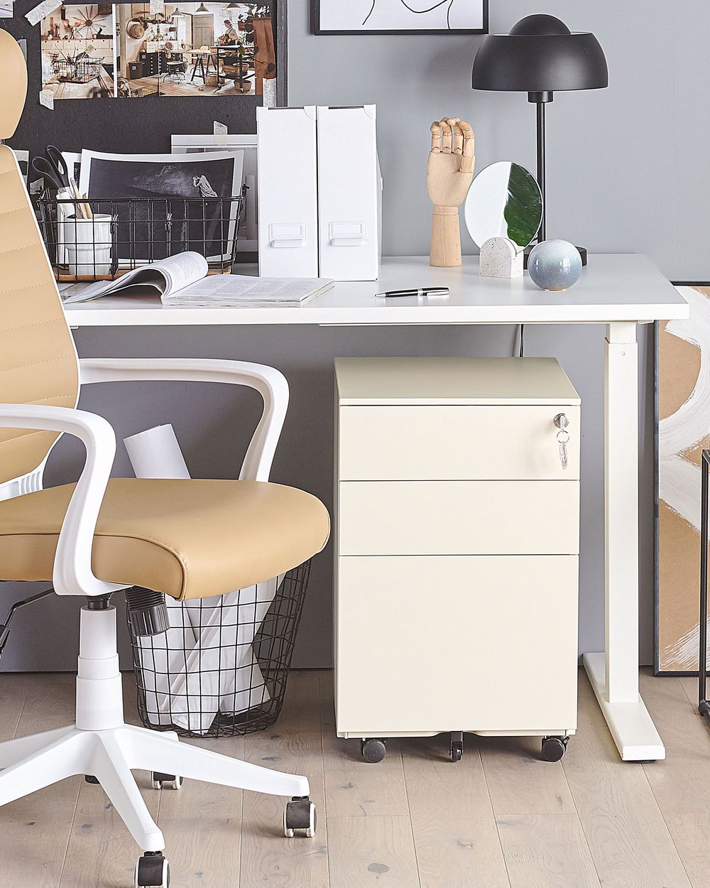 Desk Screen 80 x 40 cm Yellow WALLY | Beliani.co.uk