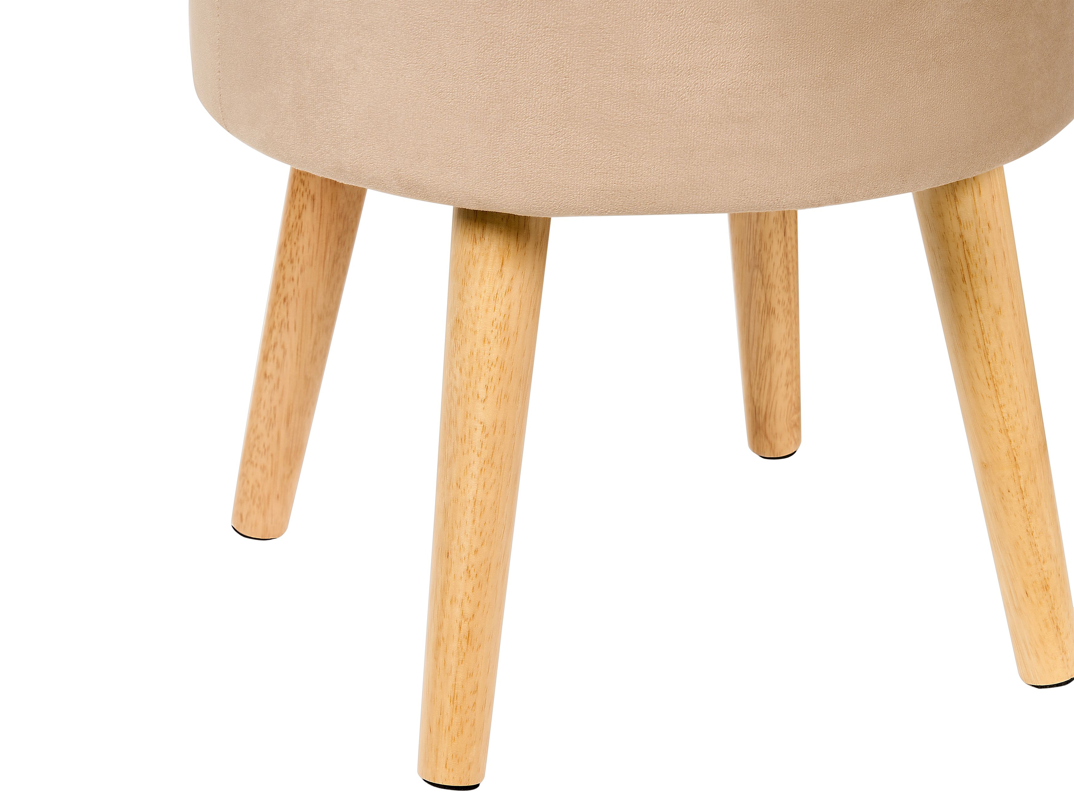 Velvet Storage Stool Beige NEELY | Beliani.co.uk