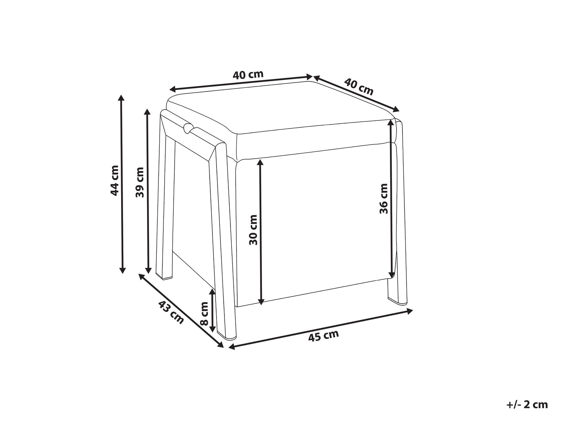 Puf med opbevaring EDLAND Lysegrå | Beliani.dk