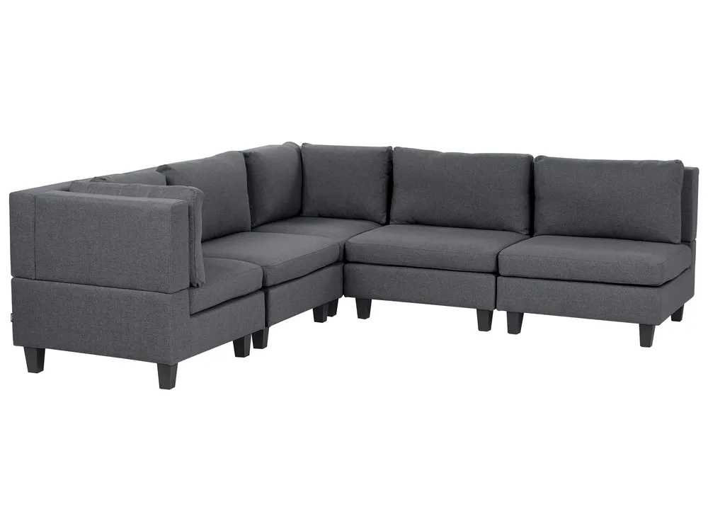 Modular Corner Sofa 5 Seater UNSTAD Fabric Dark Grey Right Hand ...