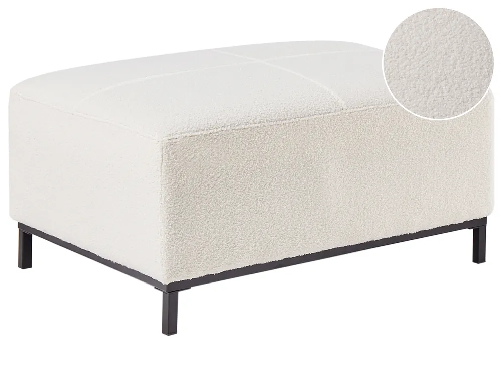 Ottomaan OSLO Bouclé Wit | Beliani.nl