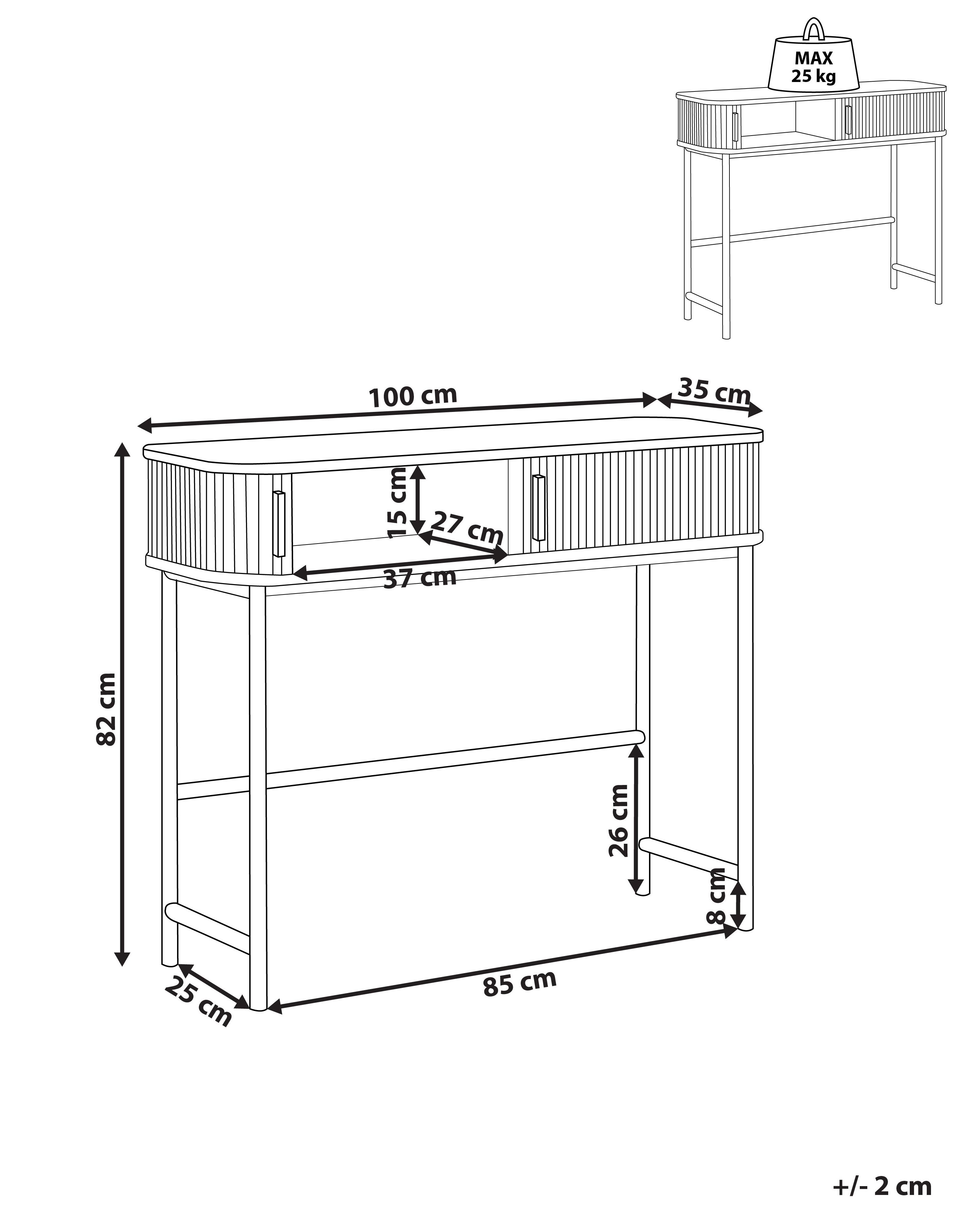 Console Table Dark Wood with Black JOSE | Beliani.co.uk