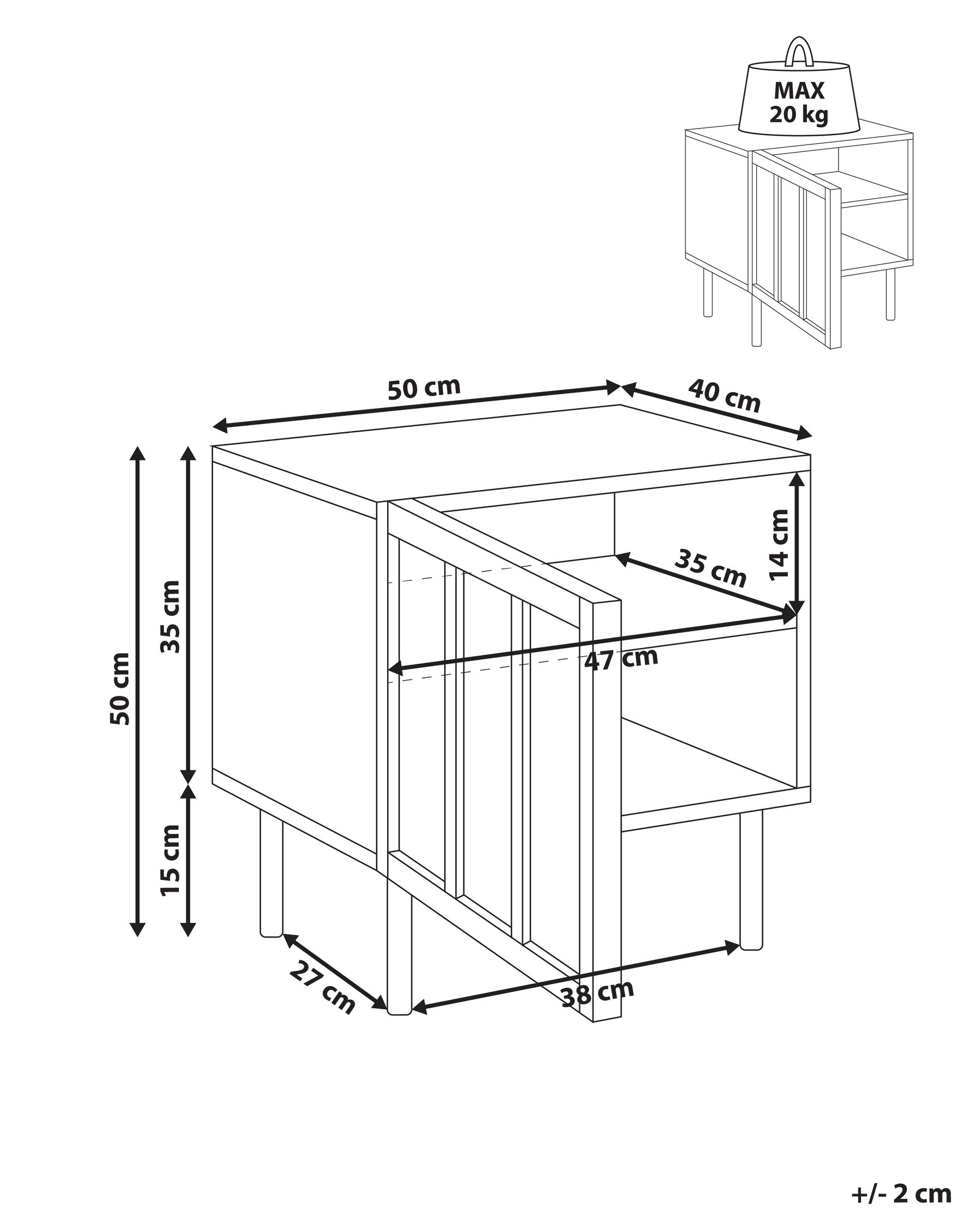 Bedside Table CLUNES Light Beige | Beliani.co.uk