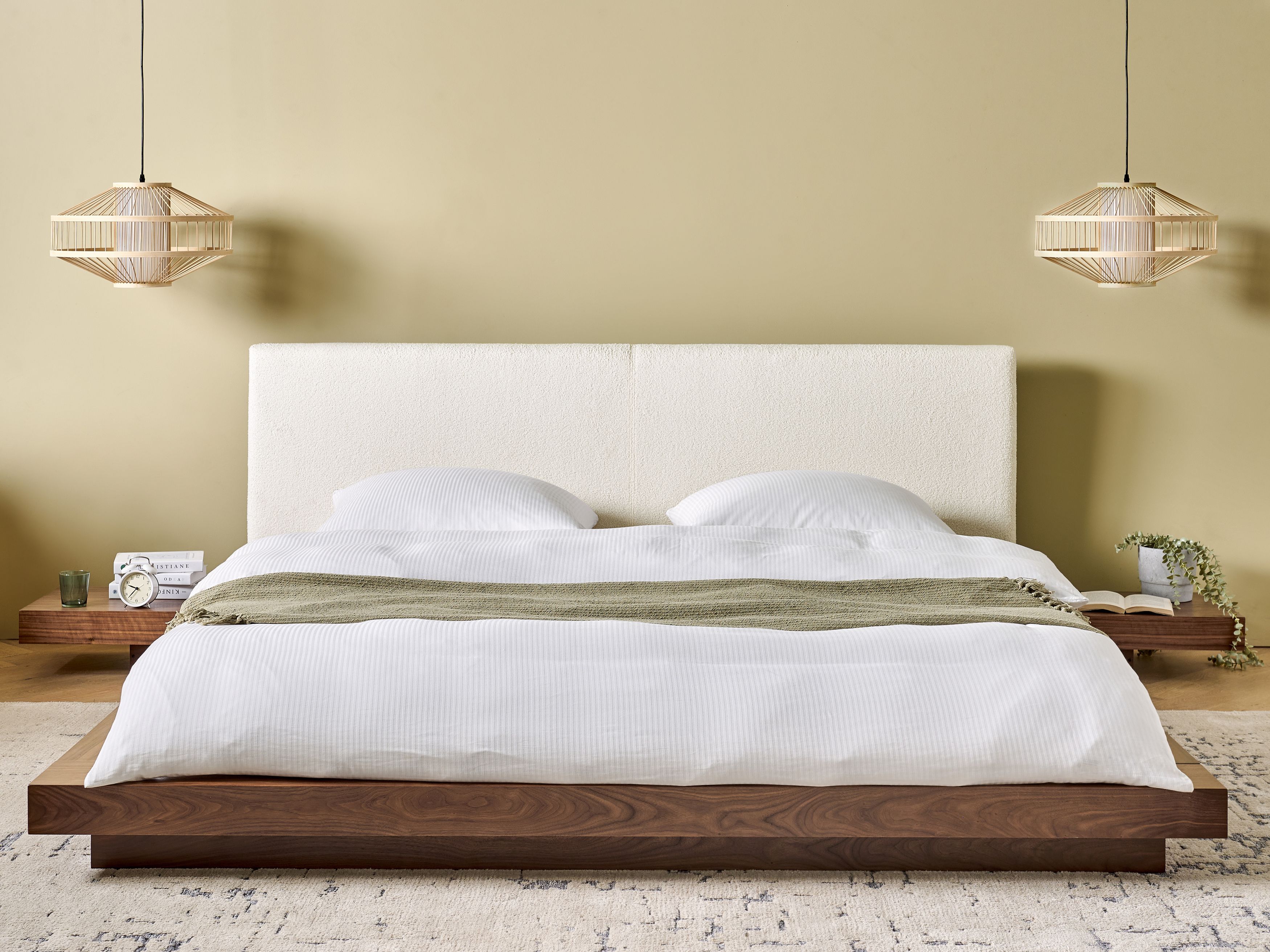 Vandseng Boucle ZEN 180 x 200 cm Brun ask | Beliani.dk
