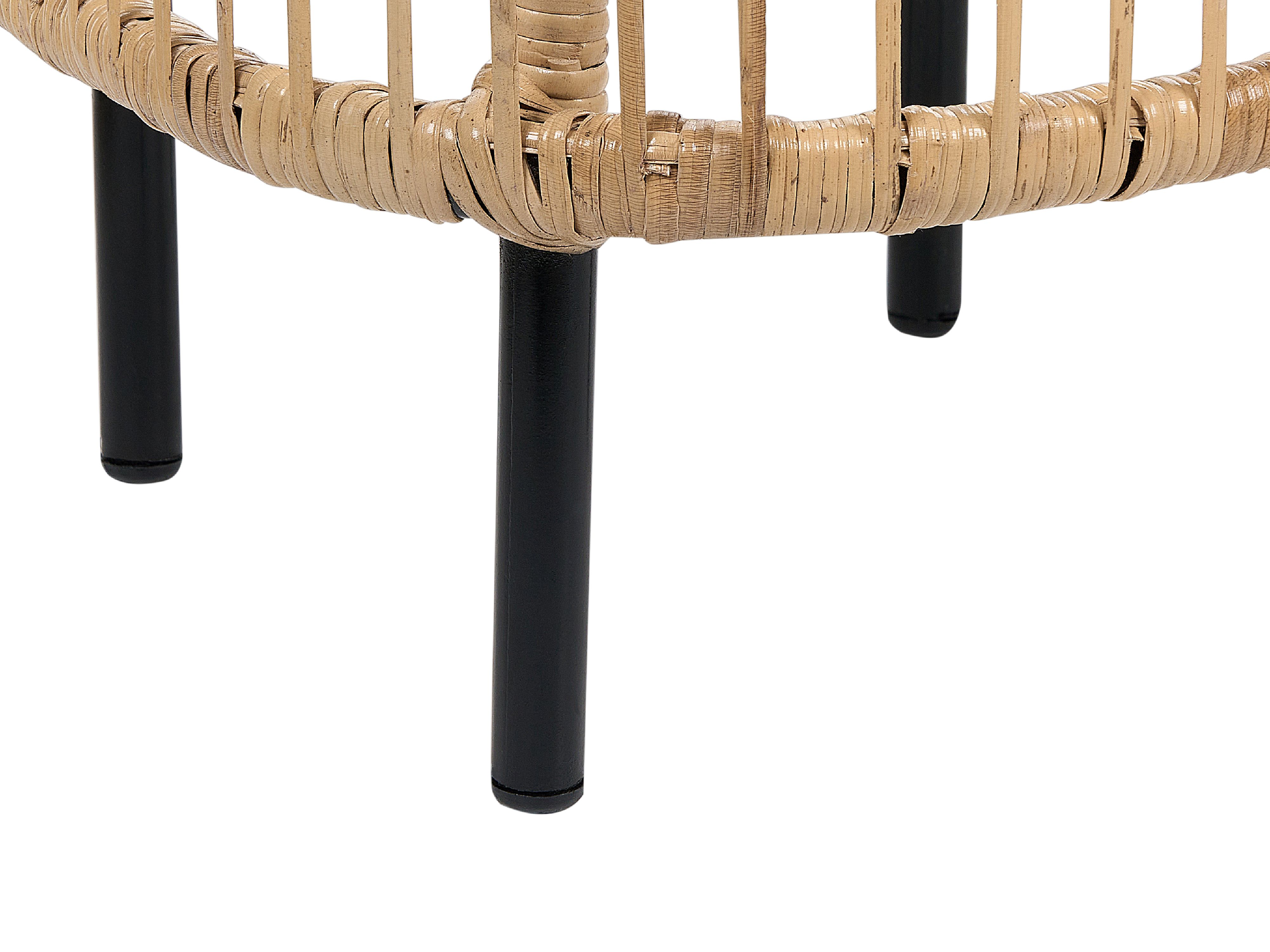 Garten Beistelltisch 2er Set Rattan Natürlich Quadratisch Cesenatico